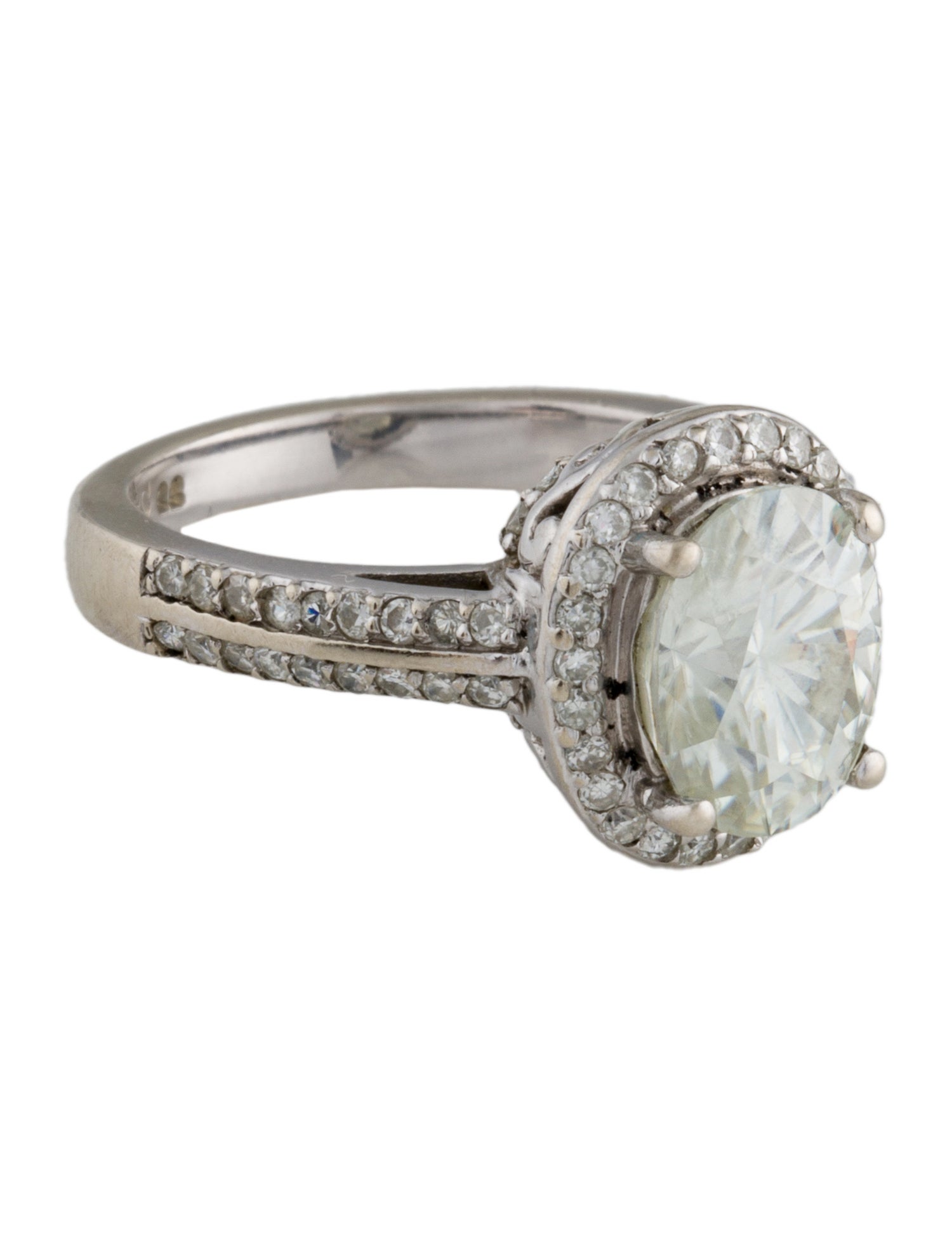 Charles And Colvard 14K Synthetic Moissanite Engagement Ring - Rhodium ...