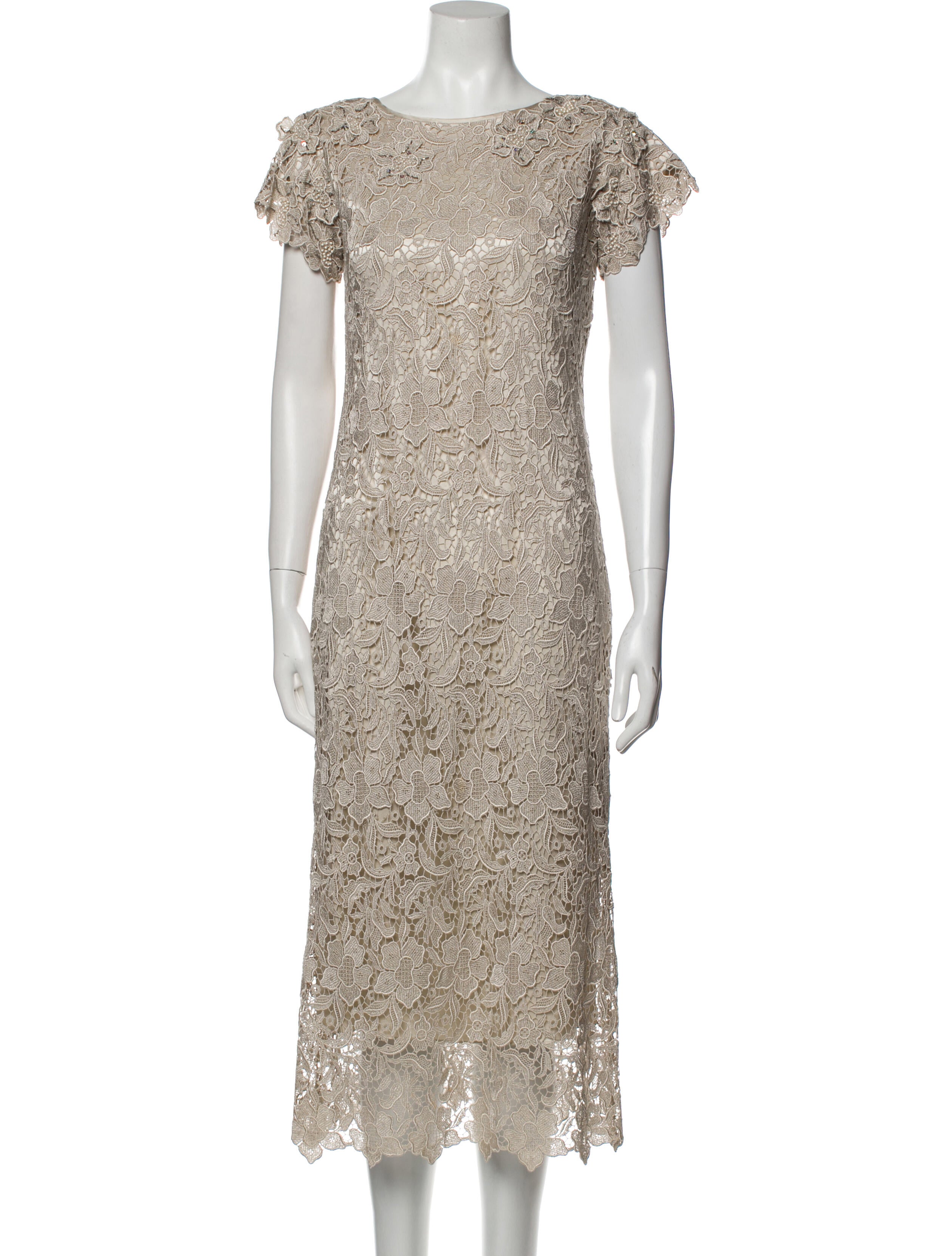 Carol Peretz Bateau Neckline Long Dress - Neutrals Dresses, Clothing ...