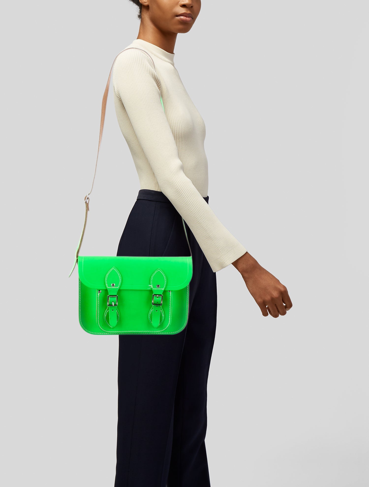 Cambridge Satchel Company Silver-Tone Leather Crossbody Bag - Green ...