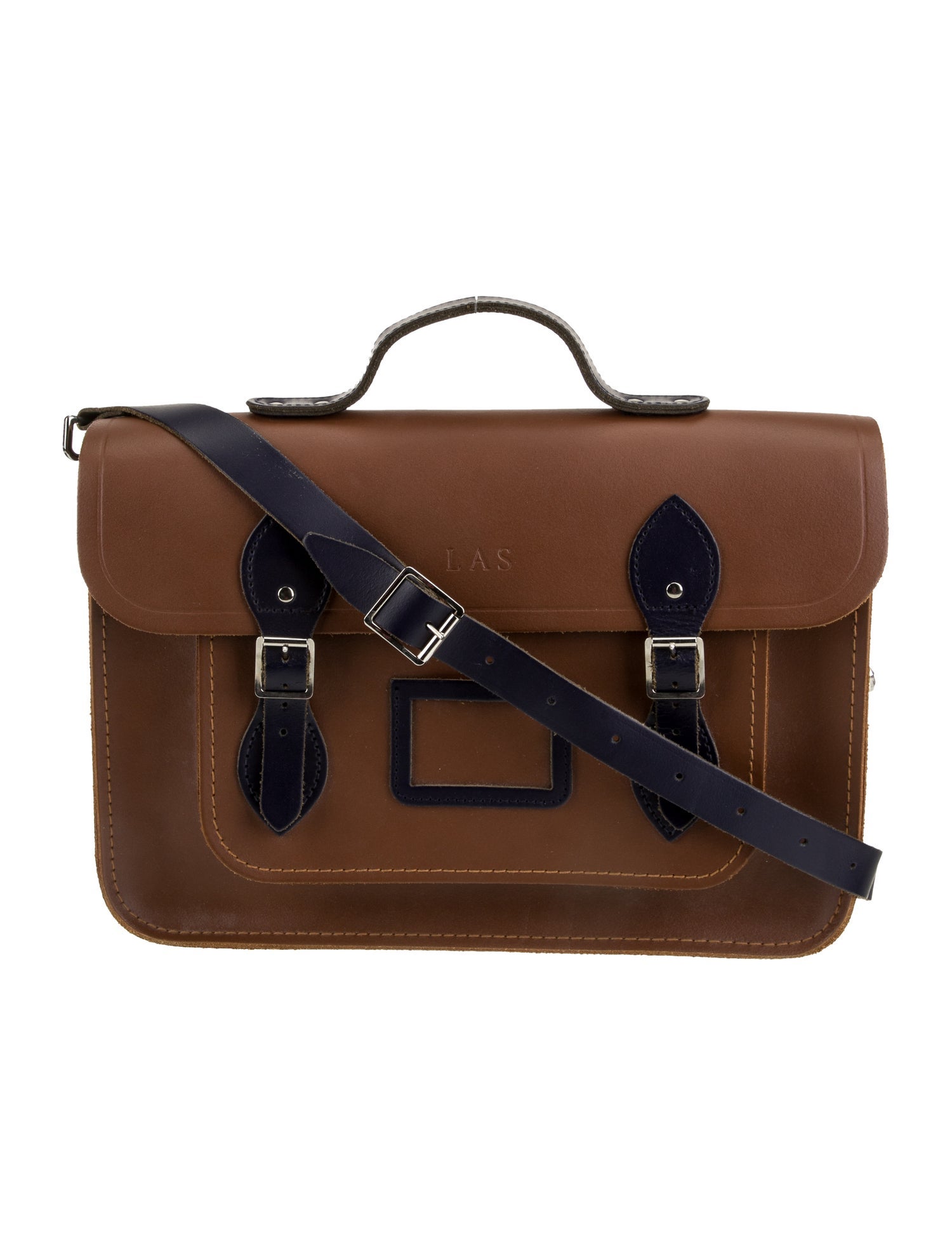 Cambridge Satchel Company Leather Two-Tone Briefcase - Blue Briefcases ...