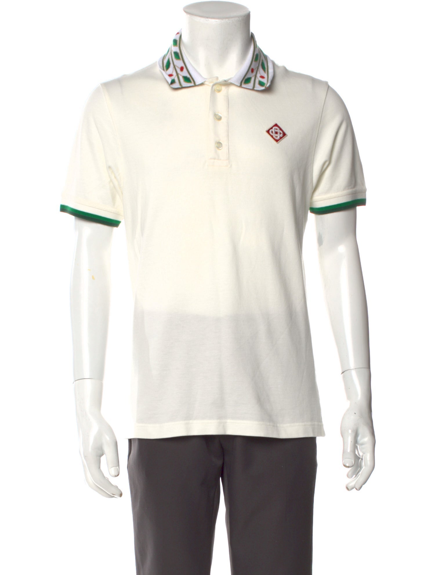 Casablanca Colorblock Pattern Collar Polo Shirt w/ Tags - Neutrals ...