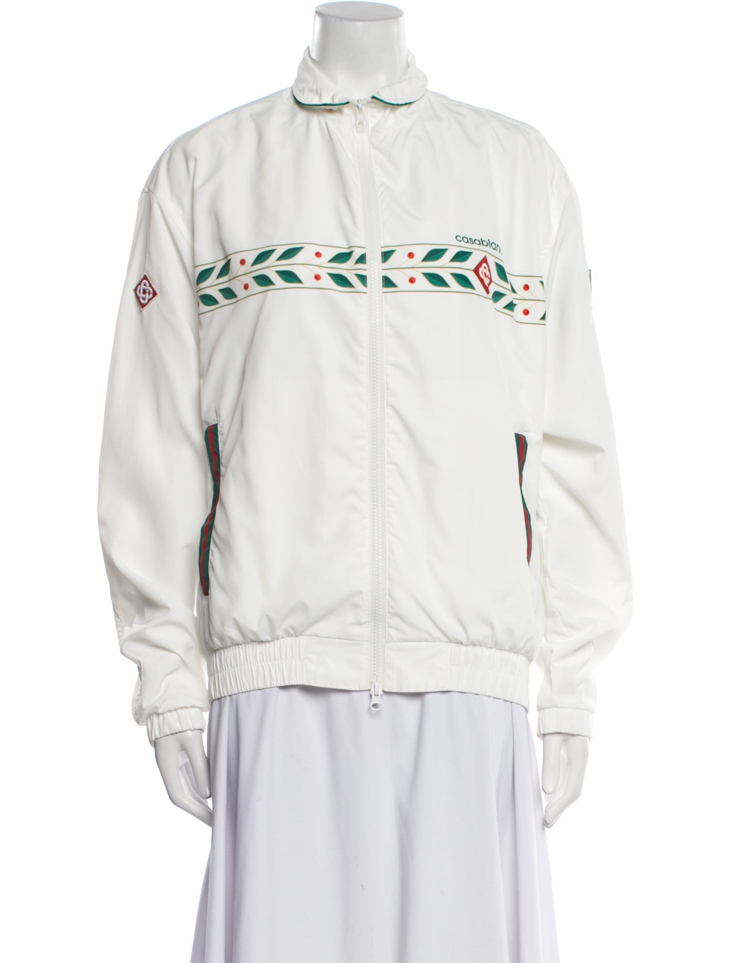 Casablanca Logo Track Bomber Jacket - White Jackets, Clothing ...
