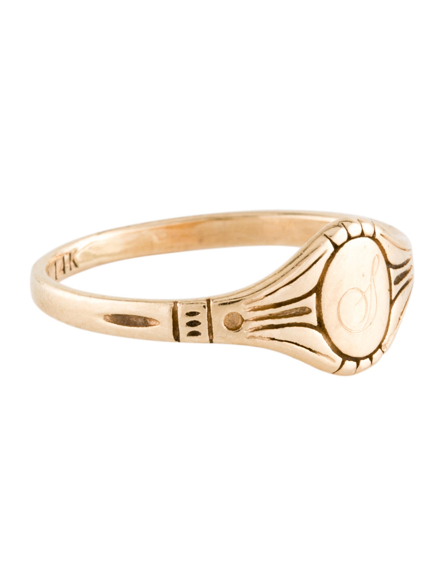 Catbird 14K Grand Cygnet Ring - Signet Ring, Rings - WCATB20794 | The ...