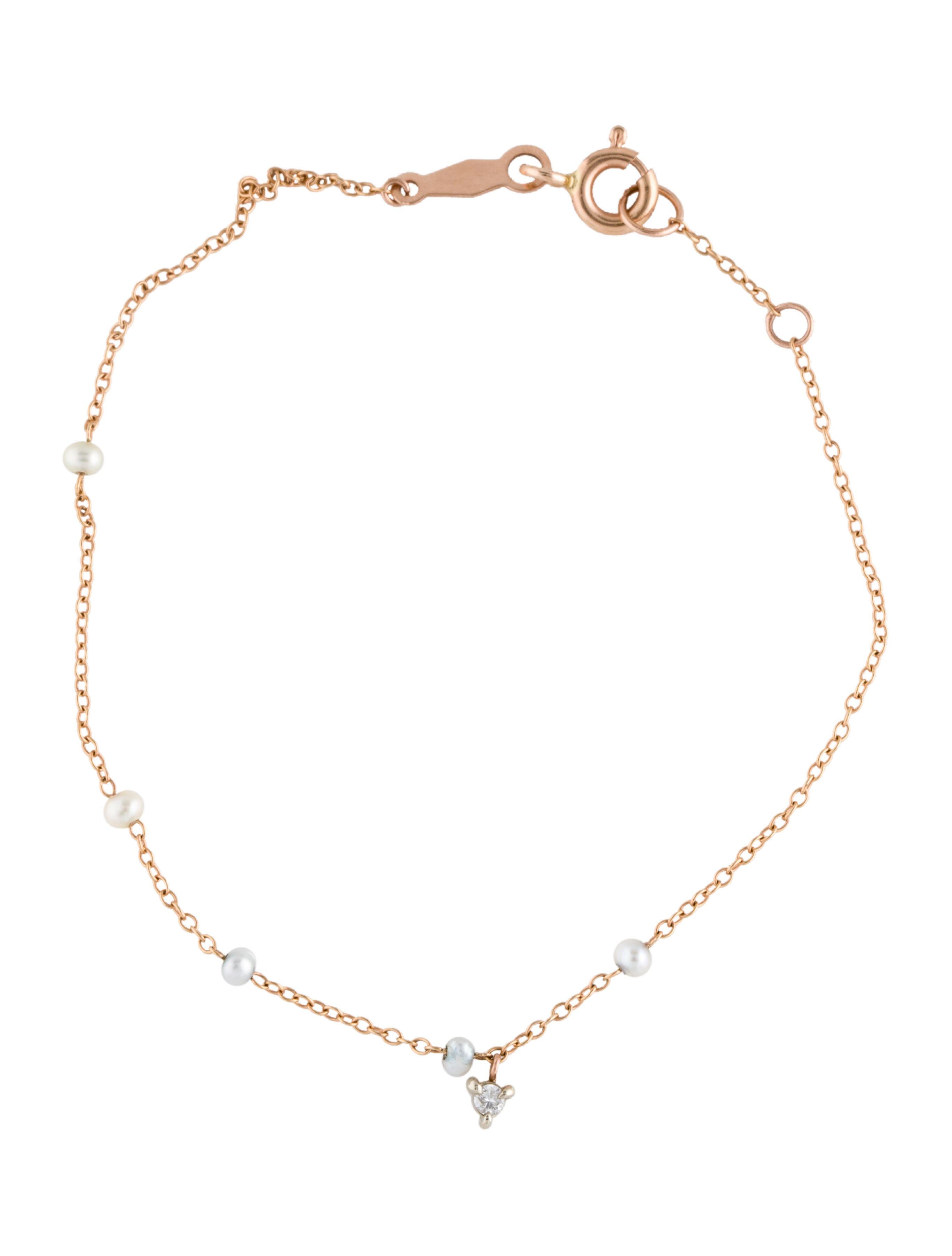 Catbird 14K Pearl Diamond Dewdrop Station Bracelet 14K Yellow Gold Station Bracelets WCATB20931 The RealReal