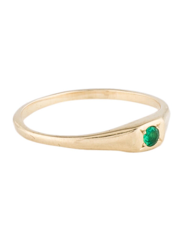 Catbird 14K Emerald Little Signet Ring - 14K Yellow Gold Signet Ring ...