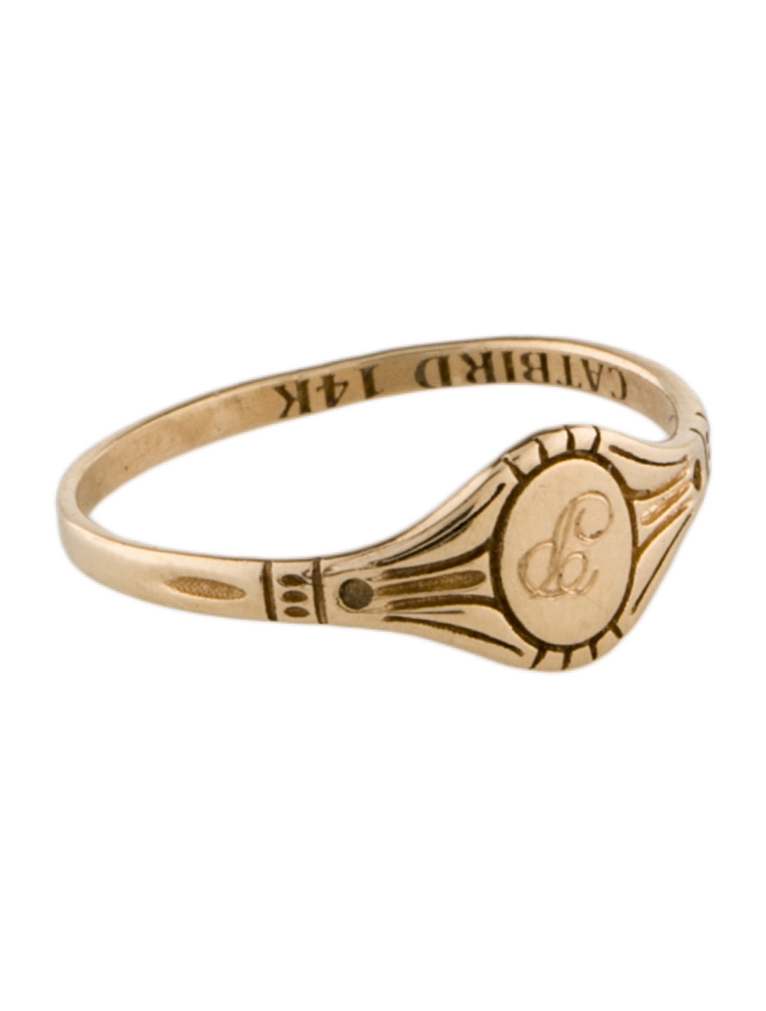 Catbird 14K Baby Initial 'P' Signet Ring - Signet Ring, Rings ...