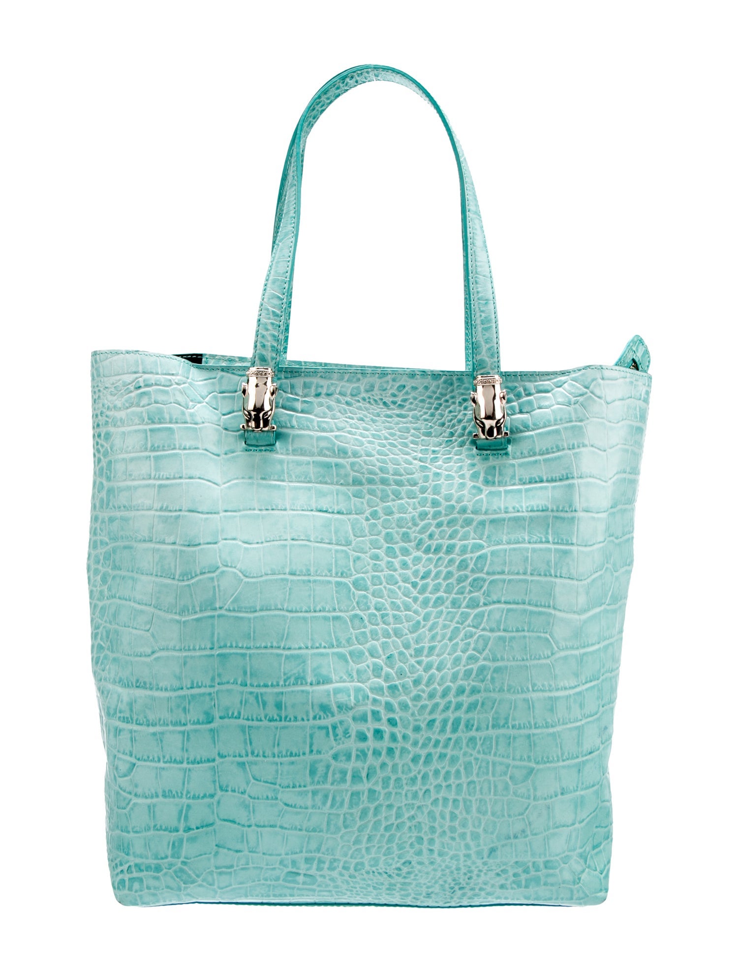 Cavalli Class Embossed Leather Tote - Blue Totes, Handbags - WCCAL20809 ...