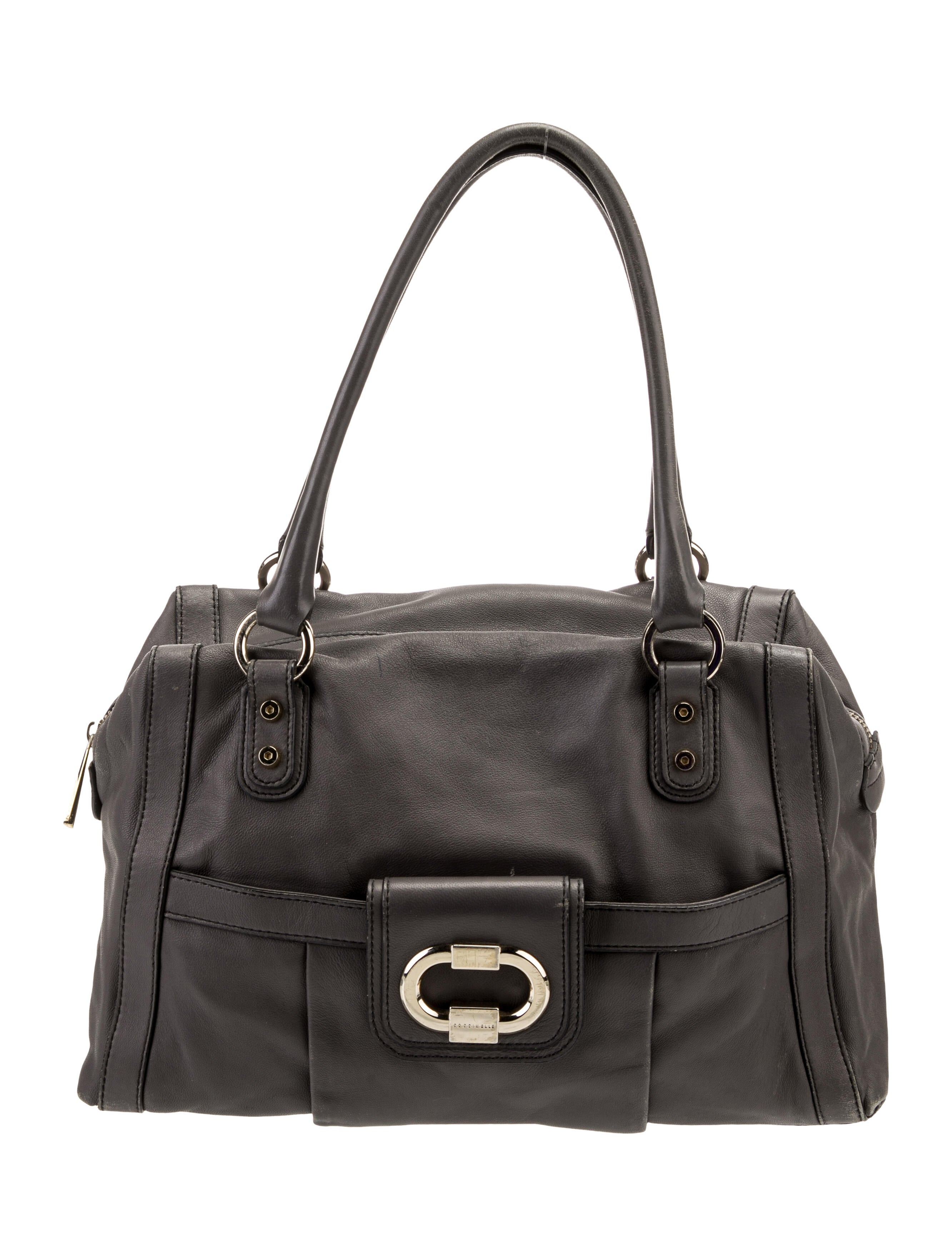 Coccinelle Leather Shoulder Bag - Grey Shoulder Bags, Handbags ...