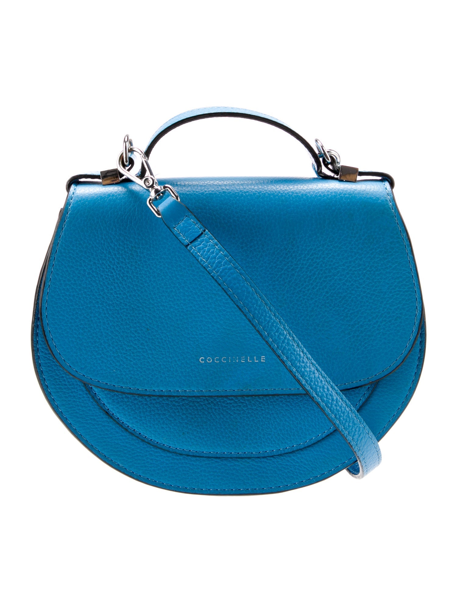 Coccinelle Leather Top Handle Bag - Blue Handle Bags, Handbags ...