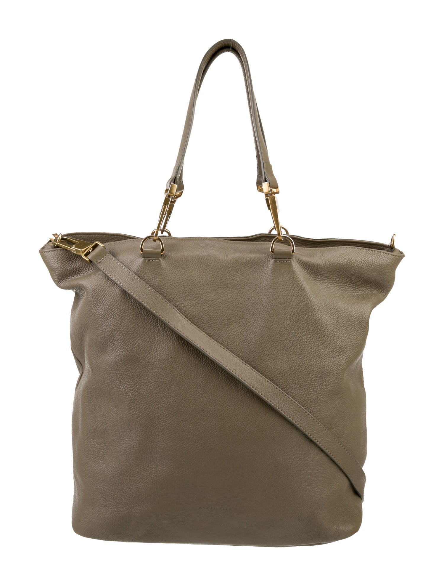 Coccinelle Leather Top Handle Bag - Grey Handle Bags, Handbags ...