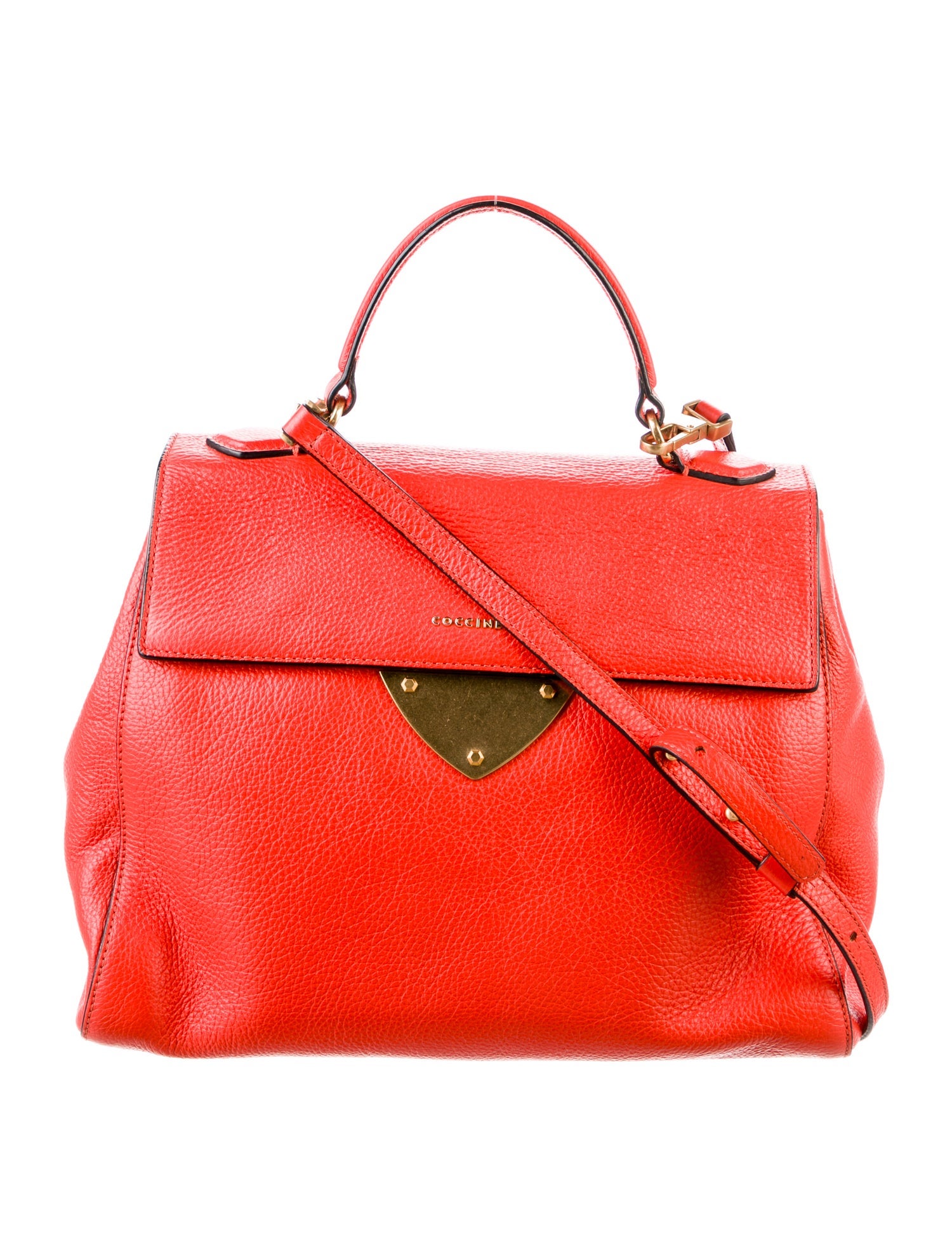 Coccinelle Leather Top Handle Bag - Red Handle Bags, Handbags ...
