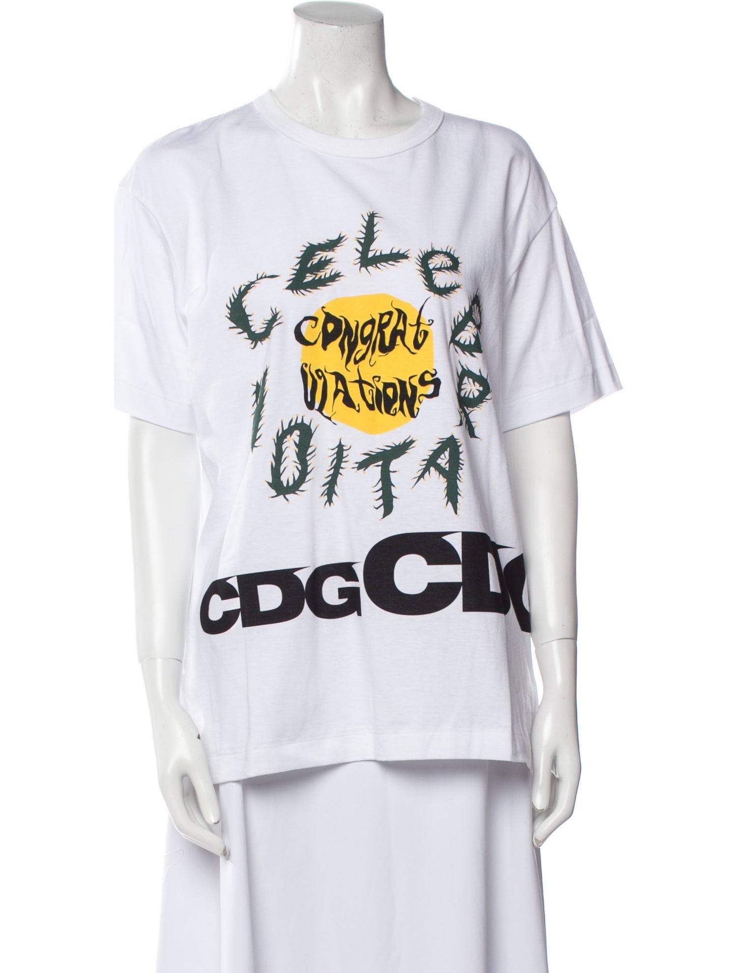 CDG by Comme des Garçons Graphic Print Crew Neck T-Shirt - White Tops ...