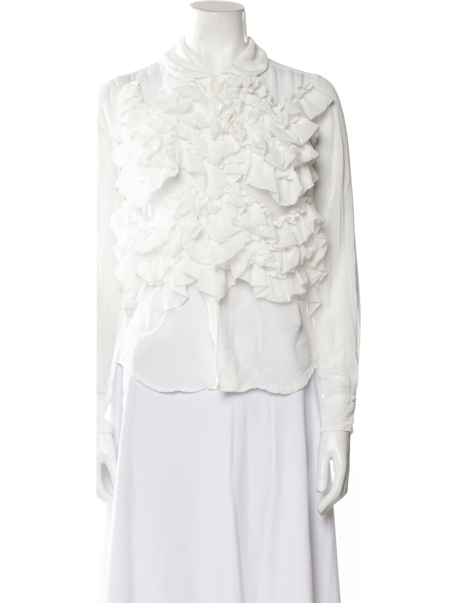 CDG by Comme des Garçons Mock Neck Long Sleeve Blouse w/ Tags - White ...