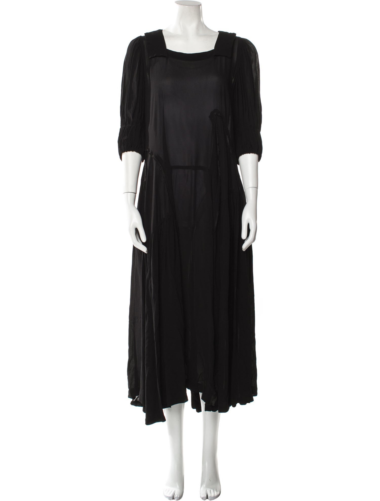 CDG by Comme des Garçons Square Neckline Long Dress w/ Tags - Black ...