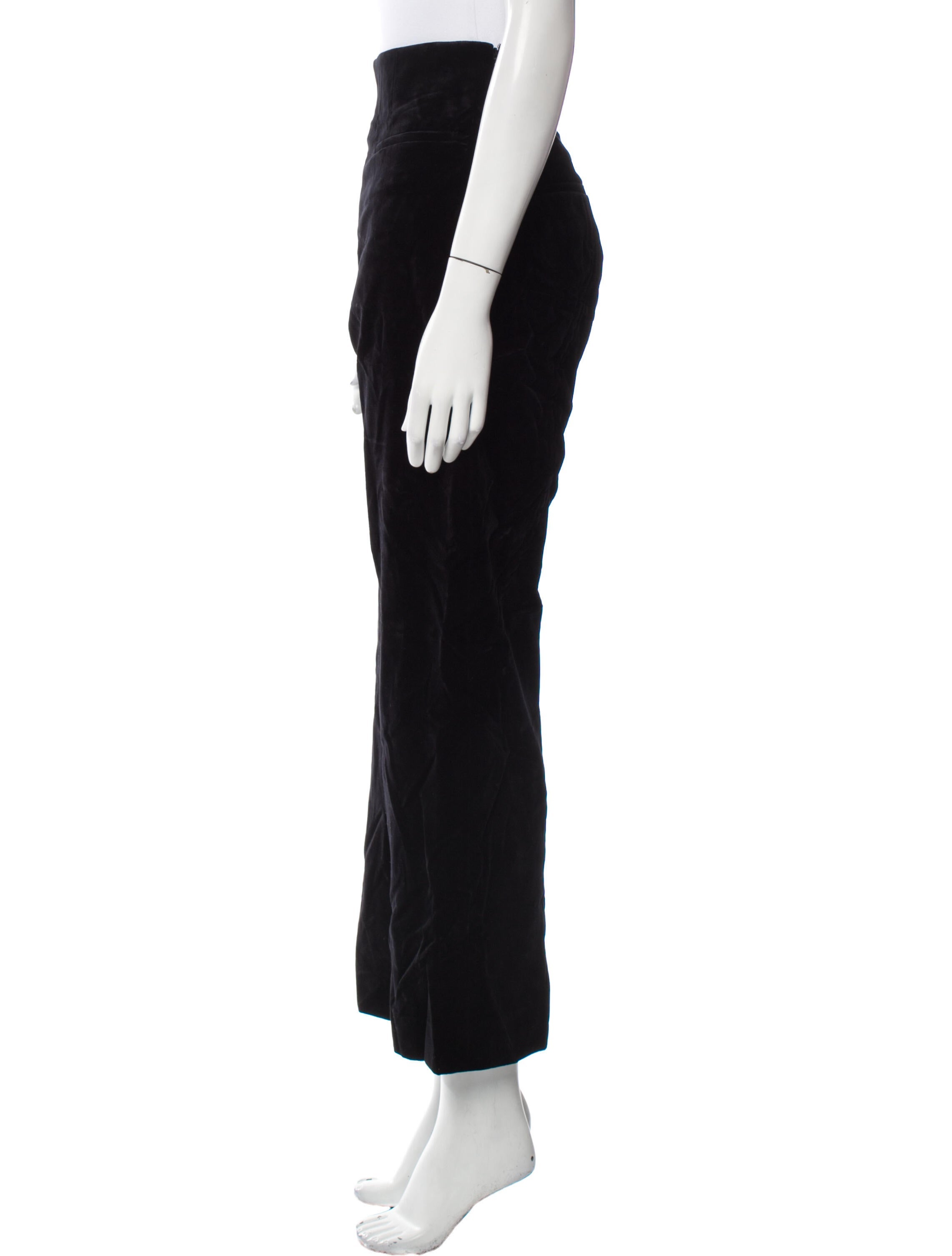 Christian Dada Wide Leg Pants - Black, 15.75" Rise Pants, Clothing ...