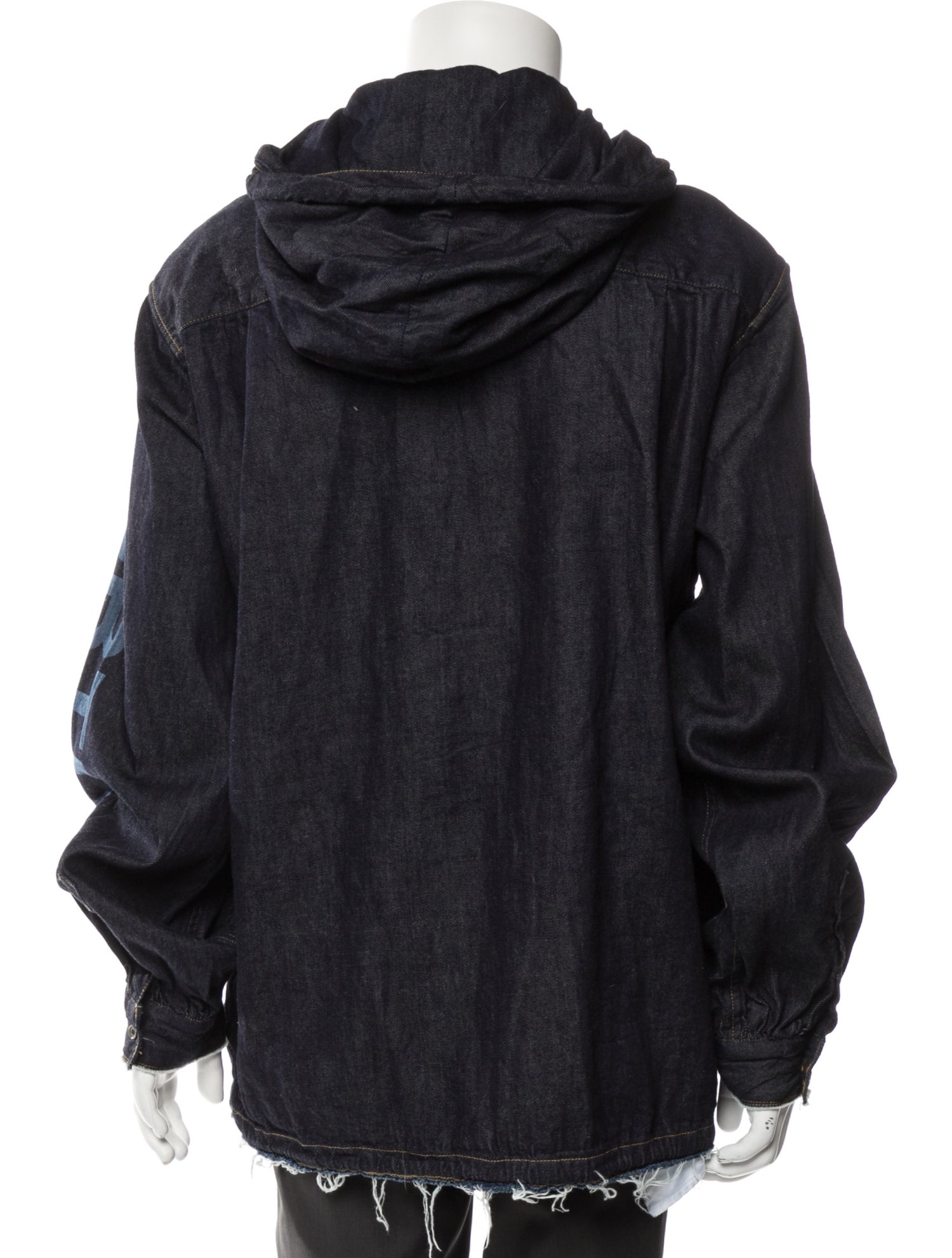 Christian Dada Colorblock Pattern Denim Jacket - Blue Outerwear ...