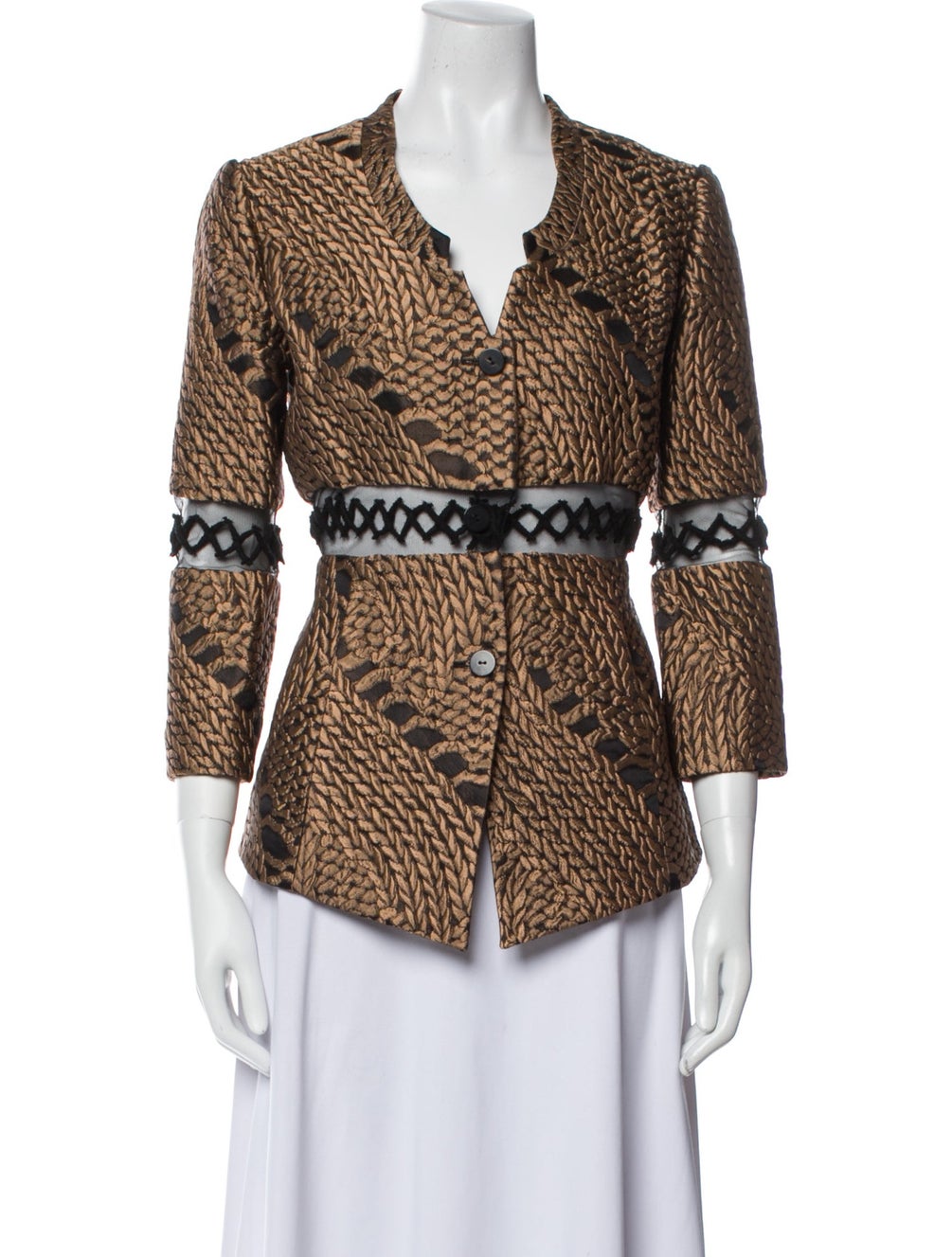 Chado by Ralph Rucci Vintage Patterned Jacket - Brown Jackets, Clothing ...