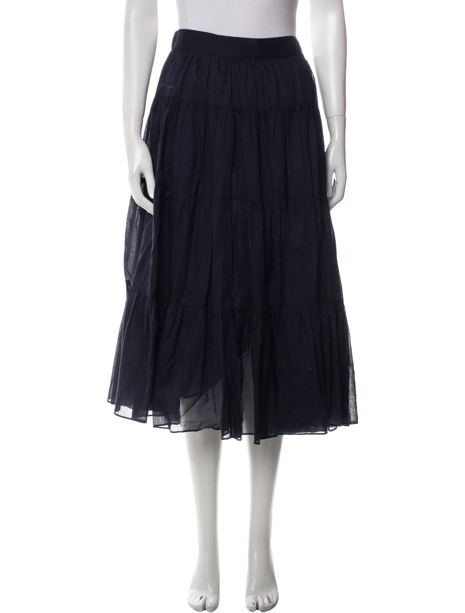 Loup Charmant Ruffle Embellishment Midi Length Skirt - Blue Skirts ...