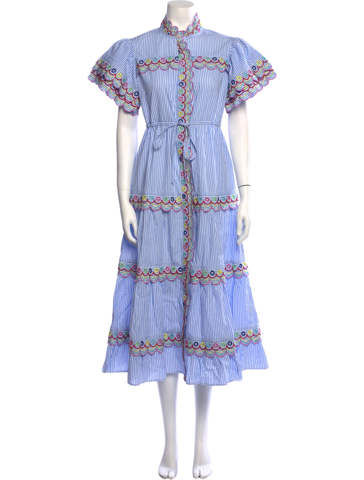 Celia B Striped Midi Length Dress - Dresses, Clothing - WCELB21501 ...