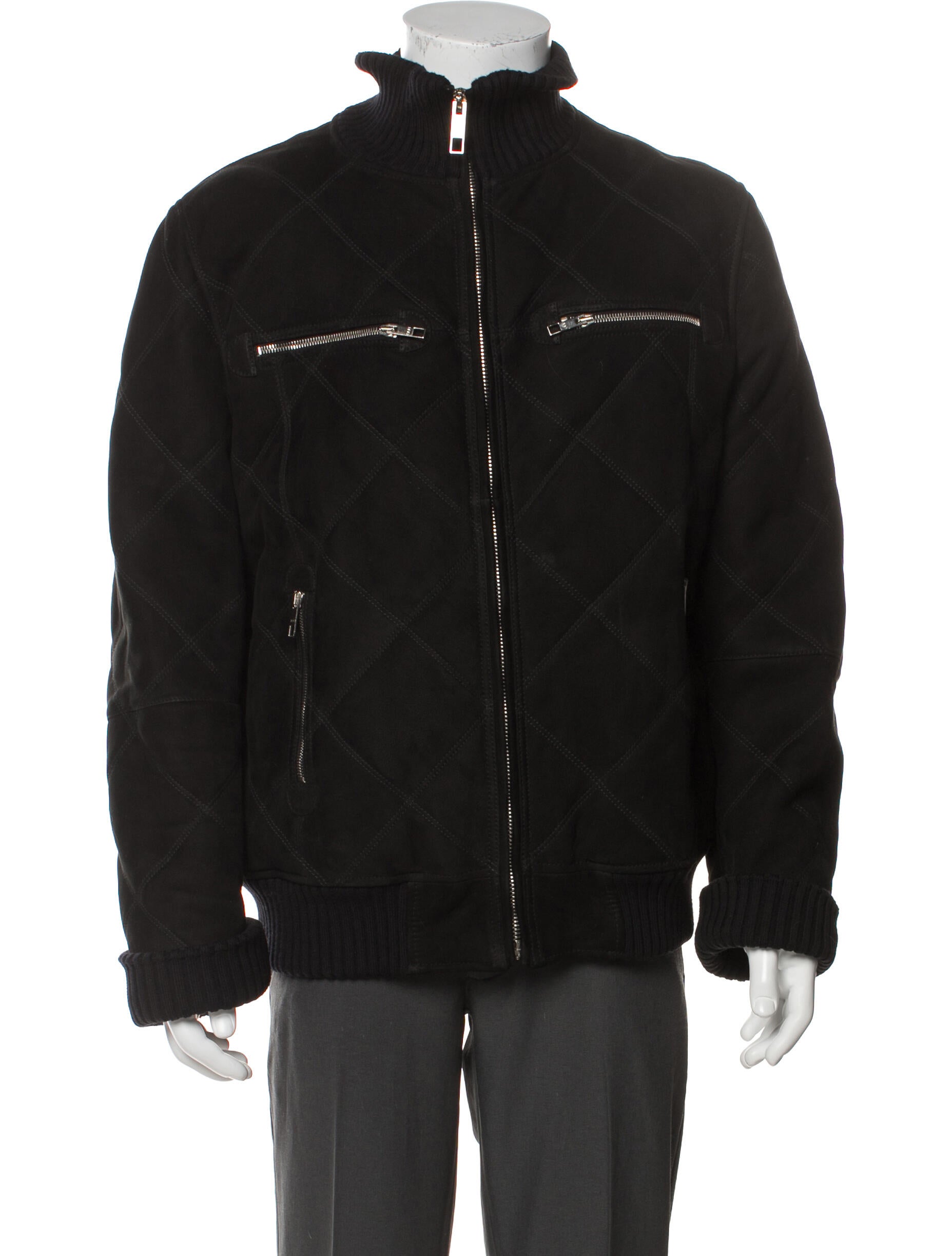 Cerruti 1881 Lamb Leather Moto Jacket - Black Outerwear, Clothing ...
