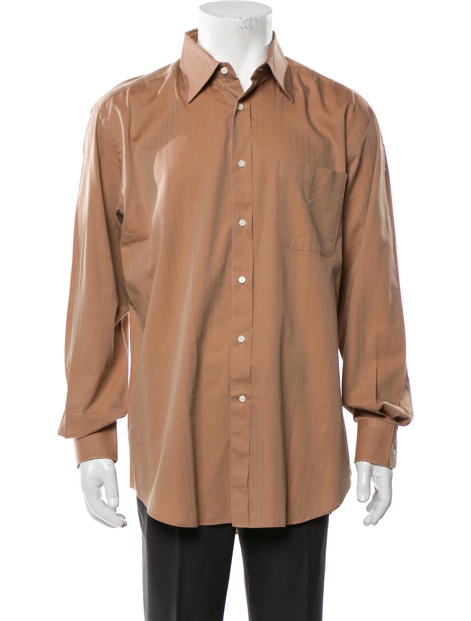 Cerruti 1881 Long Sleeve Dress Shirt - Neutrals Dress Shirts, Clothing ...
