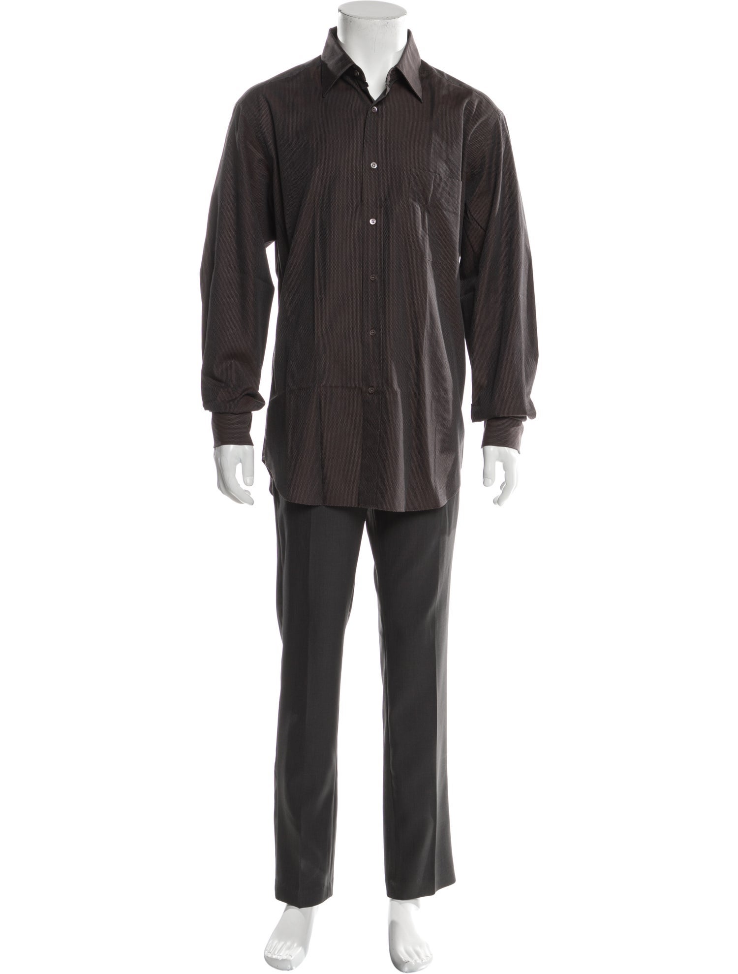 Cerruti 1881 Long Sleeve Shirt - Brown Casual Shirts, Clothing ...