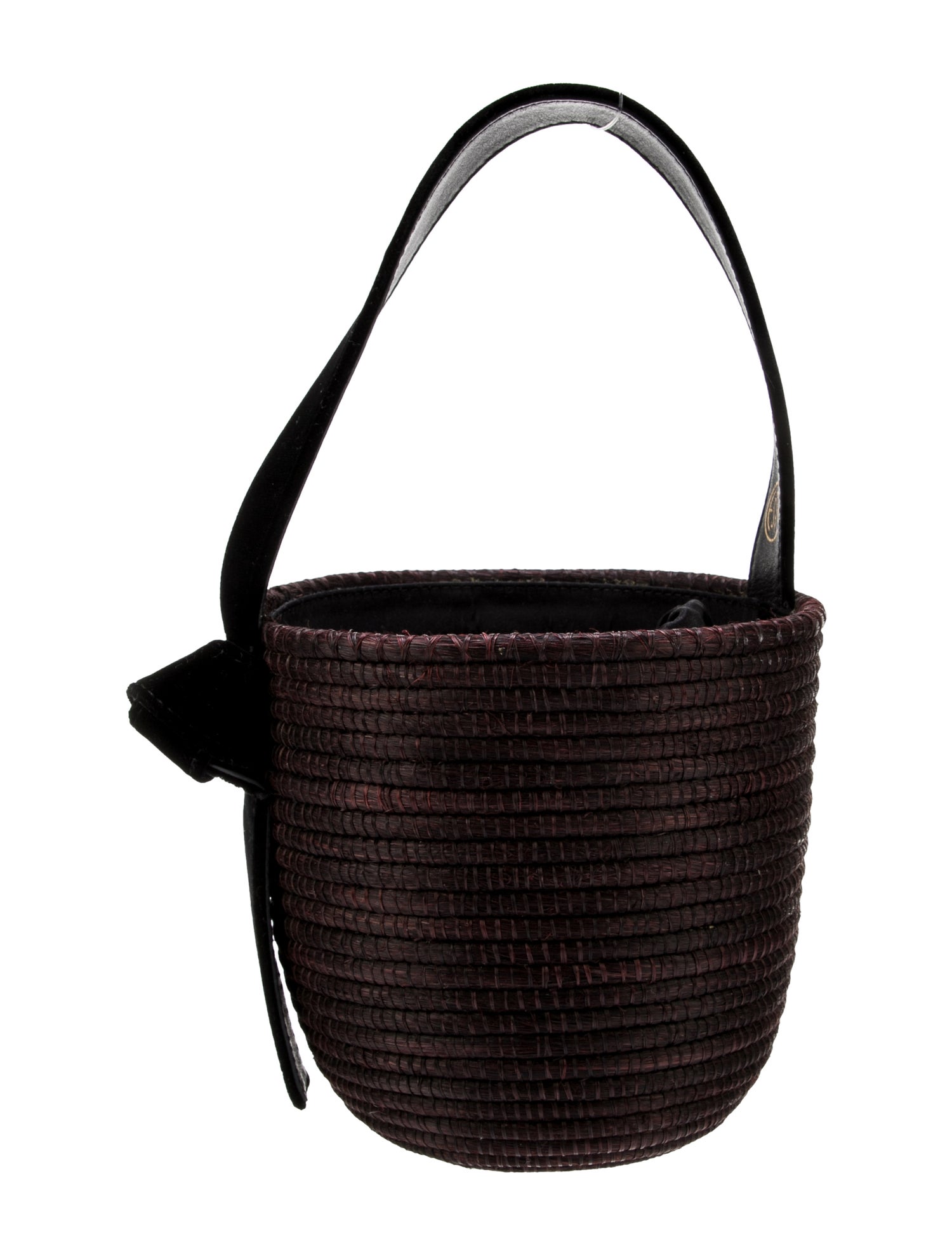 Cesta Collective Raffia Velvet-Trimmed Handle Bag - Burgundy Handle ...