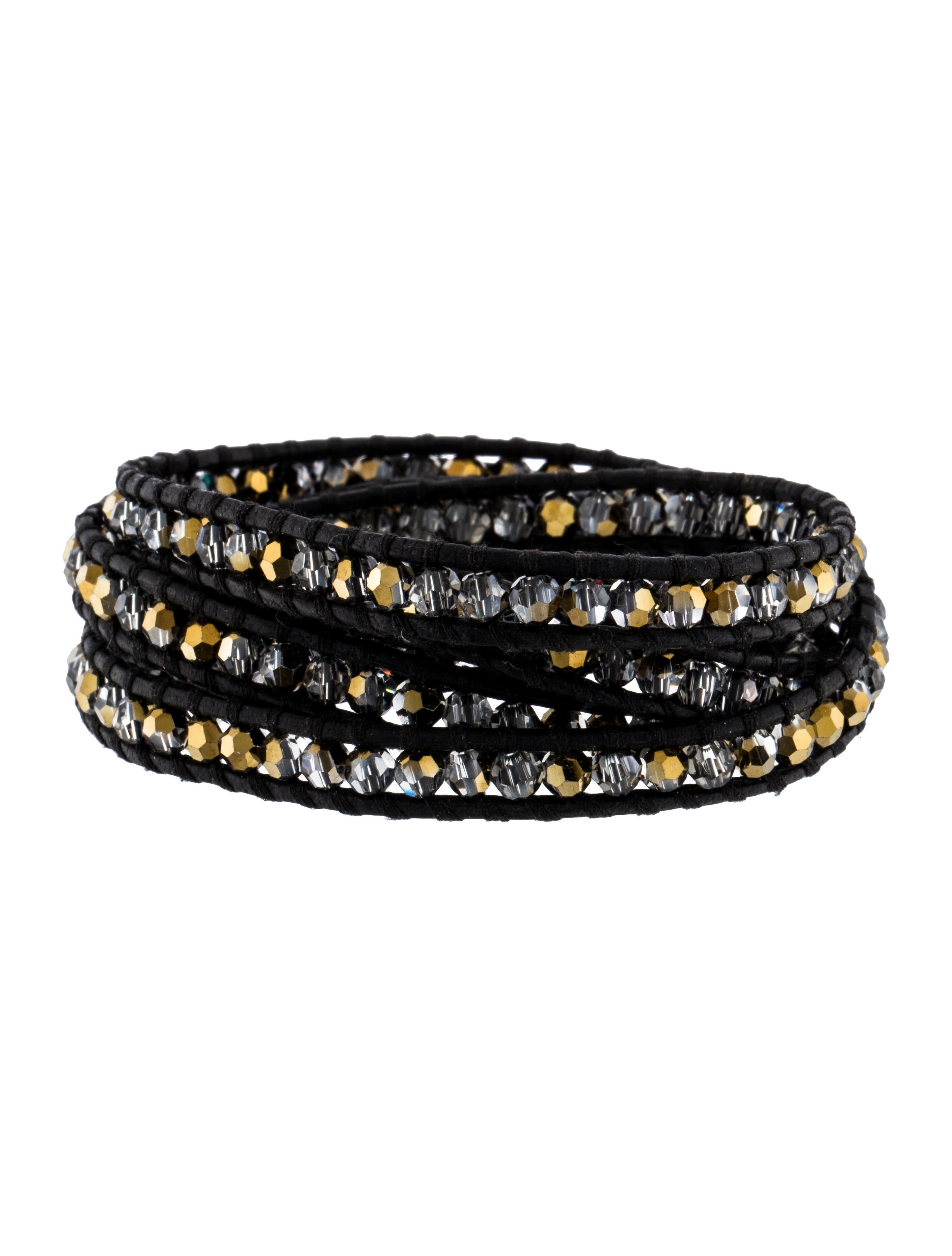 Chan Luu Nugget Wrap Bracelet - Black, Gold-Tone Metal Wrap, Bracelets - WCF20435 | The RealReal