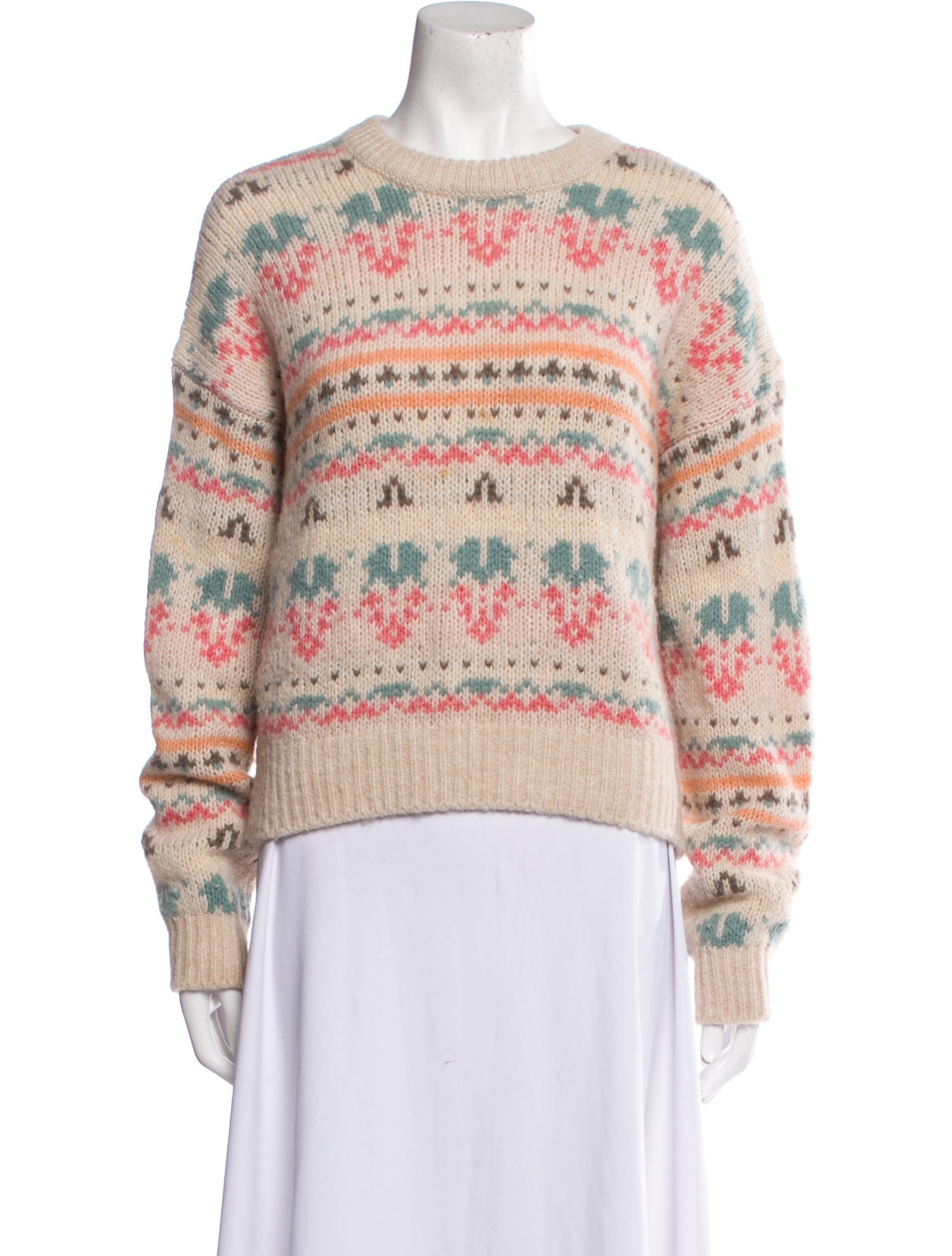 Closed Printed Crew Neck Sweater - Neutrals Knitwear, Clothing ...
