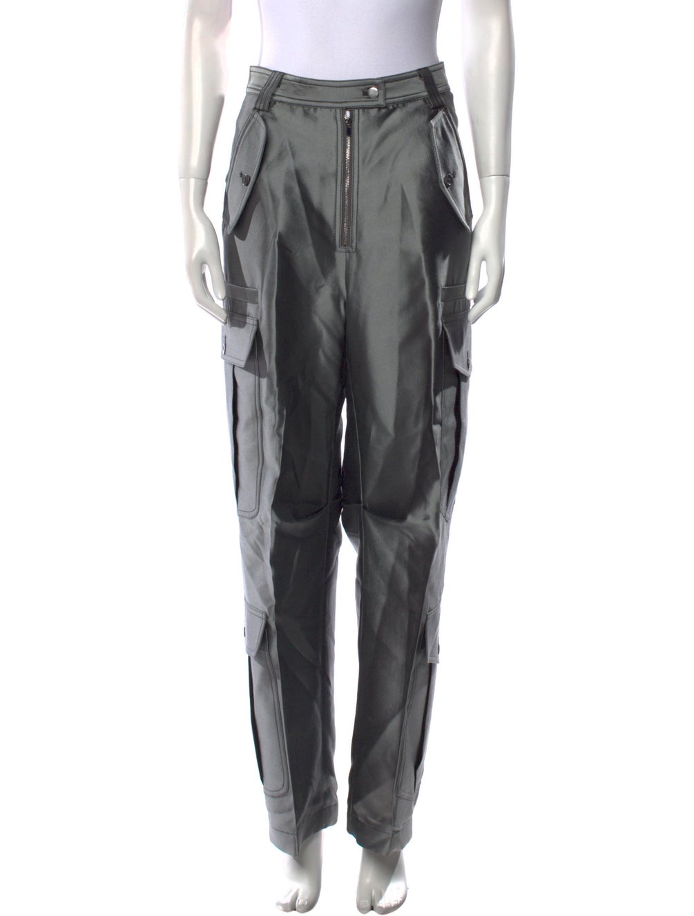 Christopher John Rogers Wide Leg Pants - Grey, 8.75" Rise Pants ...