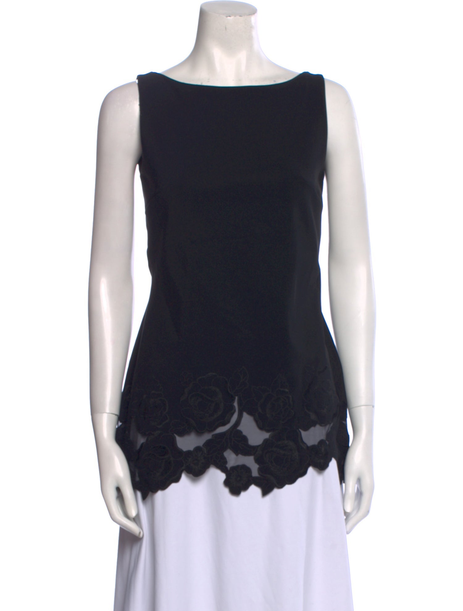 Chiara Boni Bateau Neckline Sleeveless Top w/ Tags - Black Tops ...