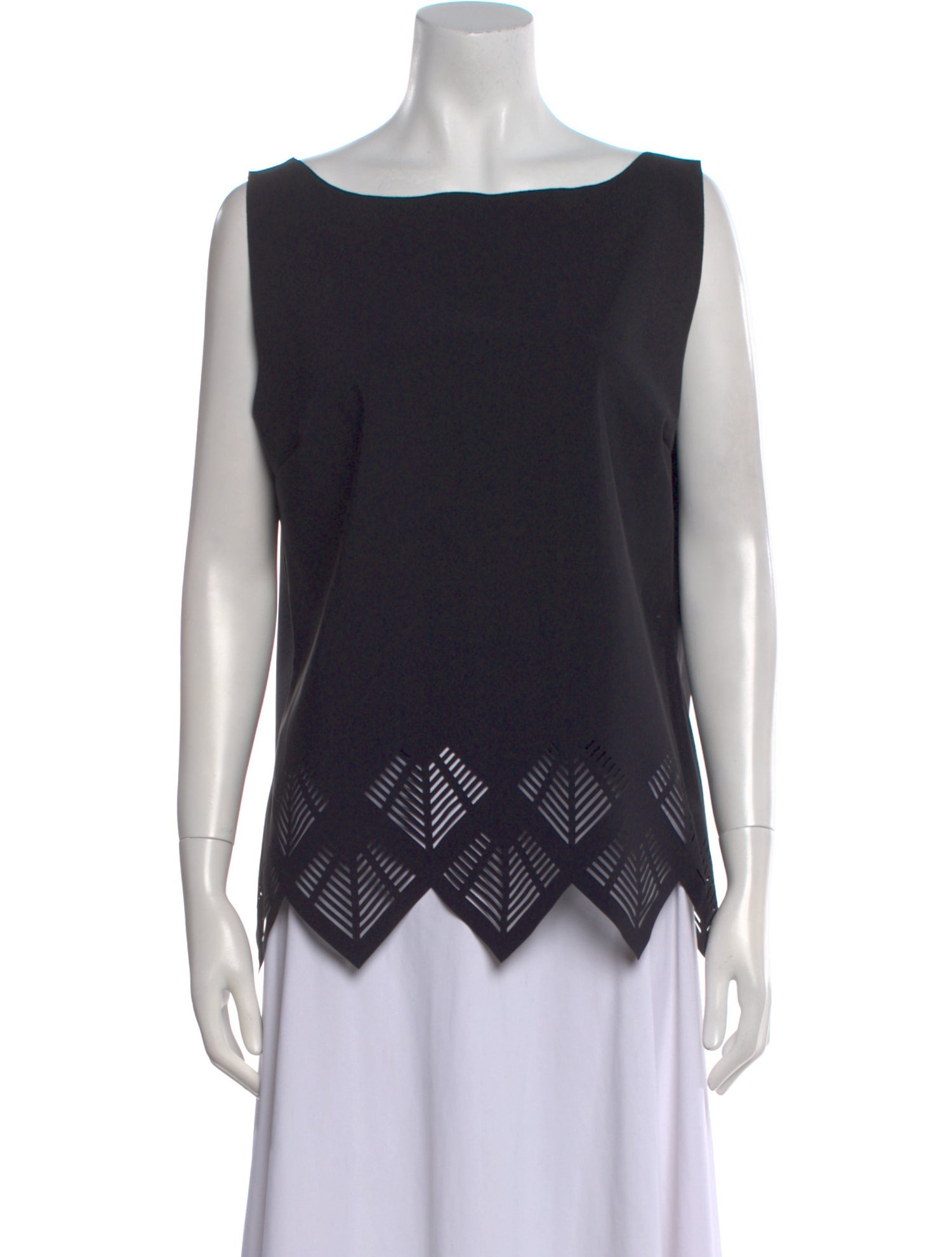 Chiara Boni Bateau Neckline Sleeveless Top - Black Tops, Clothing ...
