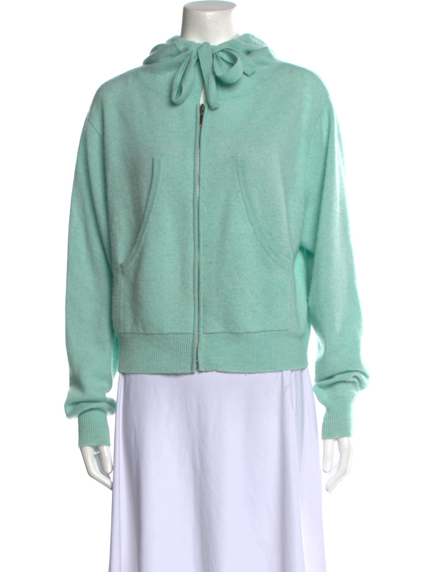 CRUSH. Cashmere Tie Neck Sweater - Green Knitwear, Clothing ...
