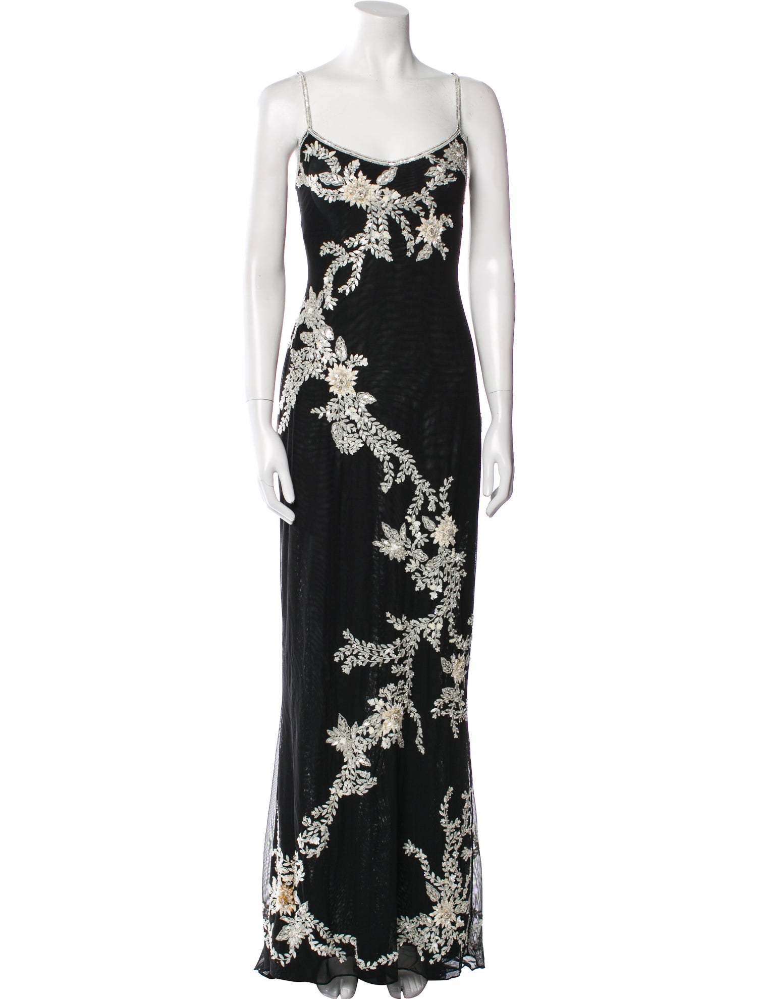 CHRISTINA PERRIN Floral Print Long Dress - Black Dresses, Clothing ...