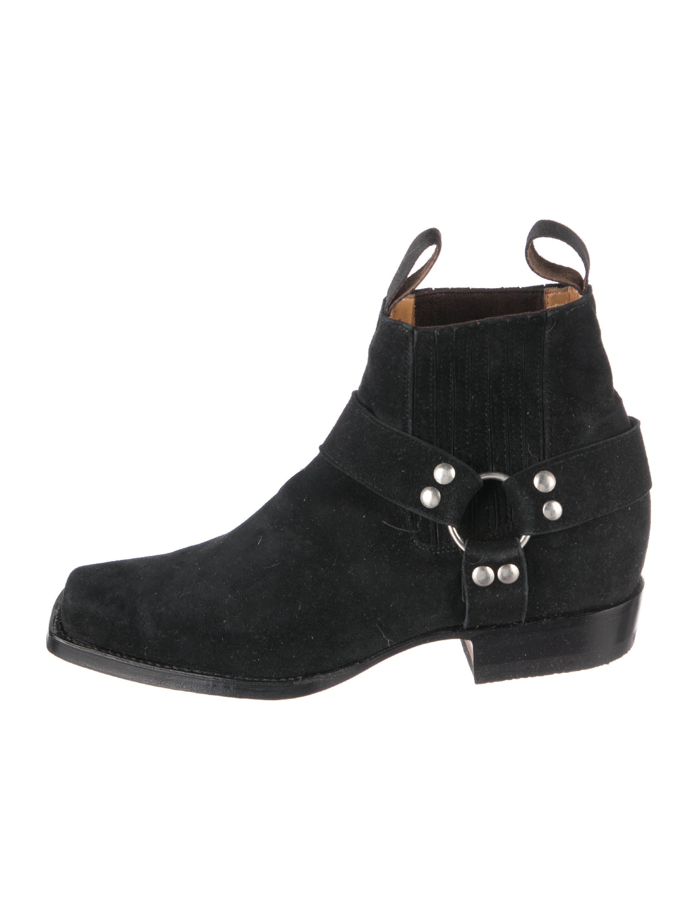 Chamula Suede Studded Accents Moto Boots - Black Boots, Shoes - WCHUA20010 | The RealReal