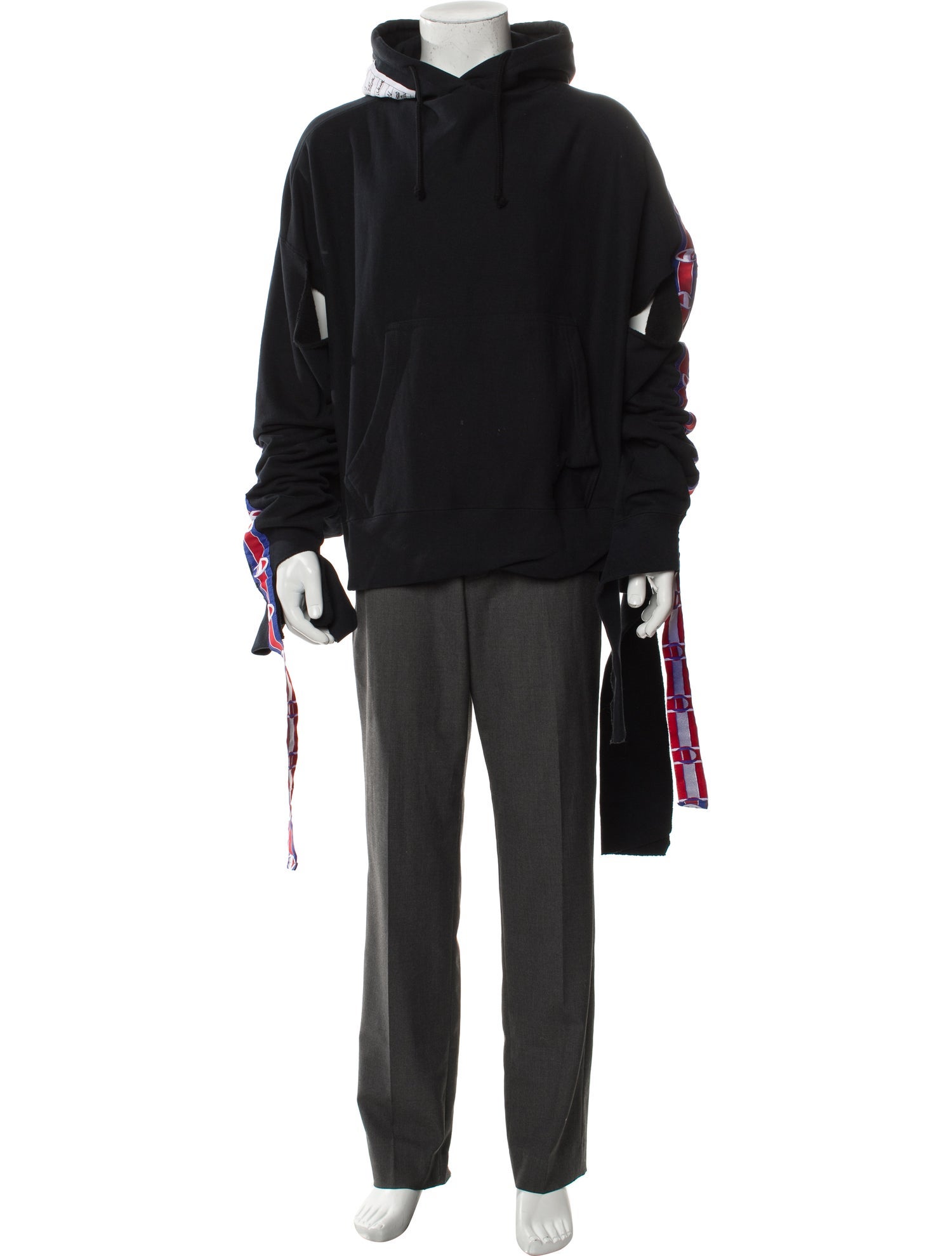 Vetements x Champion Cut-off Panel Logo Striped Hoodie - Black ...