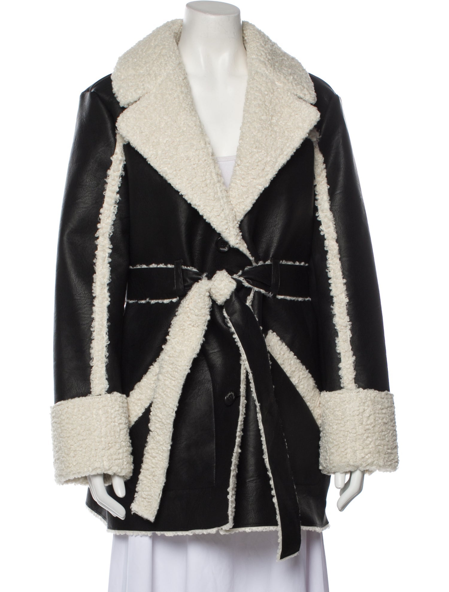 Cinq à Sept Colorblock Pattern Trench Coat w/ Tags - Black Coats ...