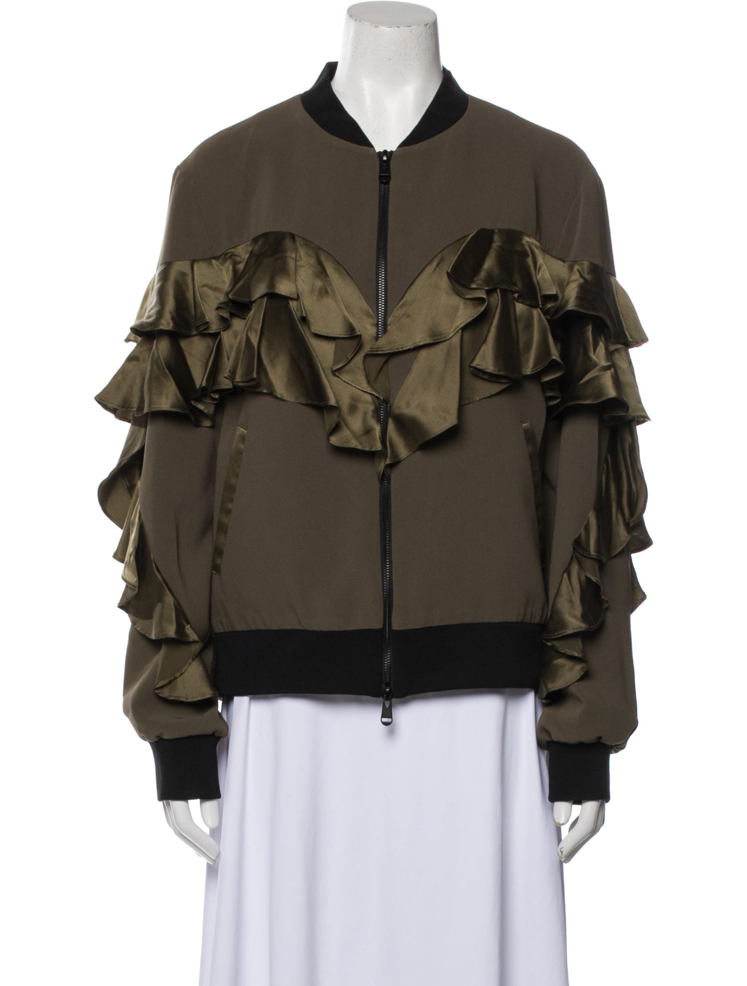 Cinq à Sept Striped Bomber Jacket - Green Jackets, Clothing ...