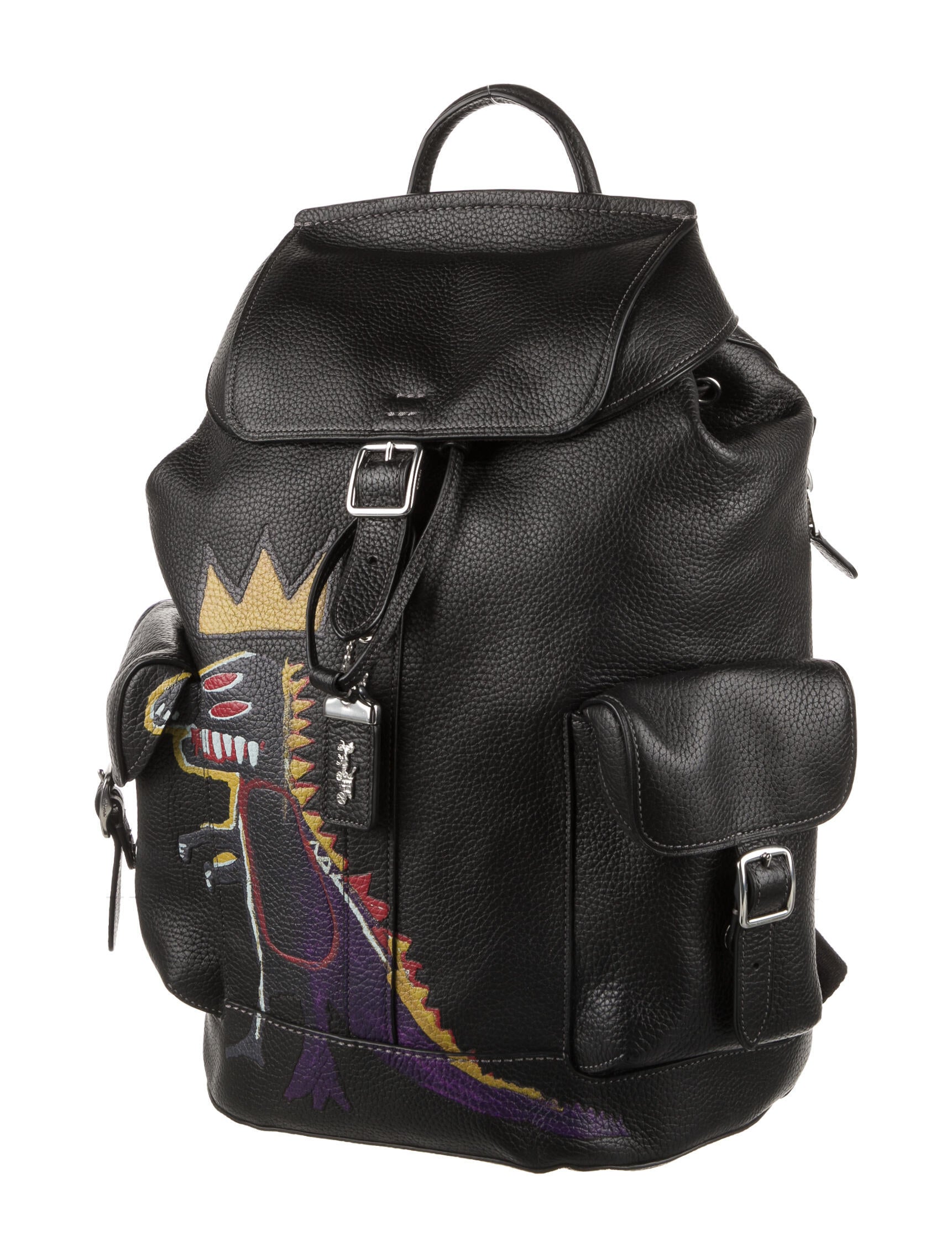 Coach x Jean-Michel Basquiat Leather Backpack - Black Backpacks, Bags ...