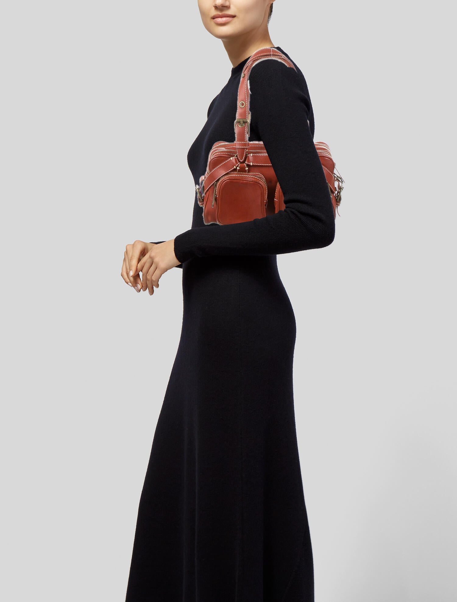 Clements Ribeiro Leather Shoulder Bag - Orange Shoulder Bags, Handbags ...