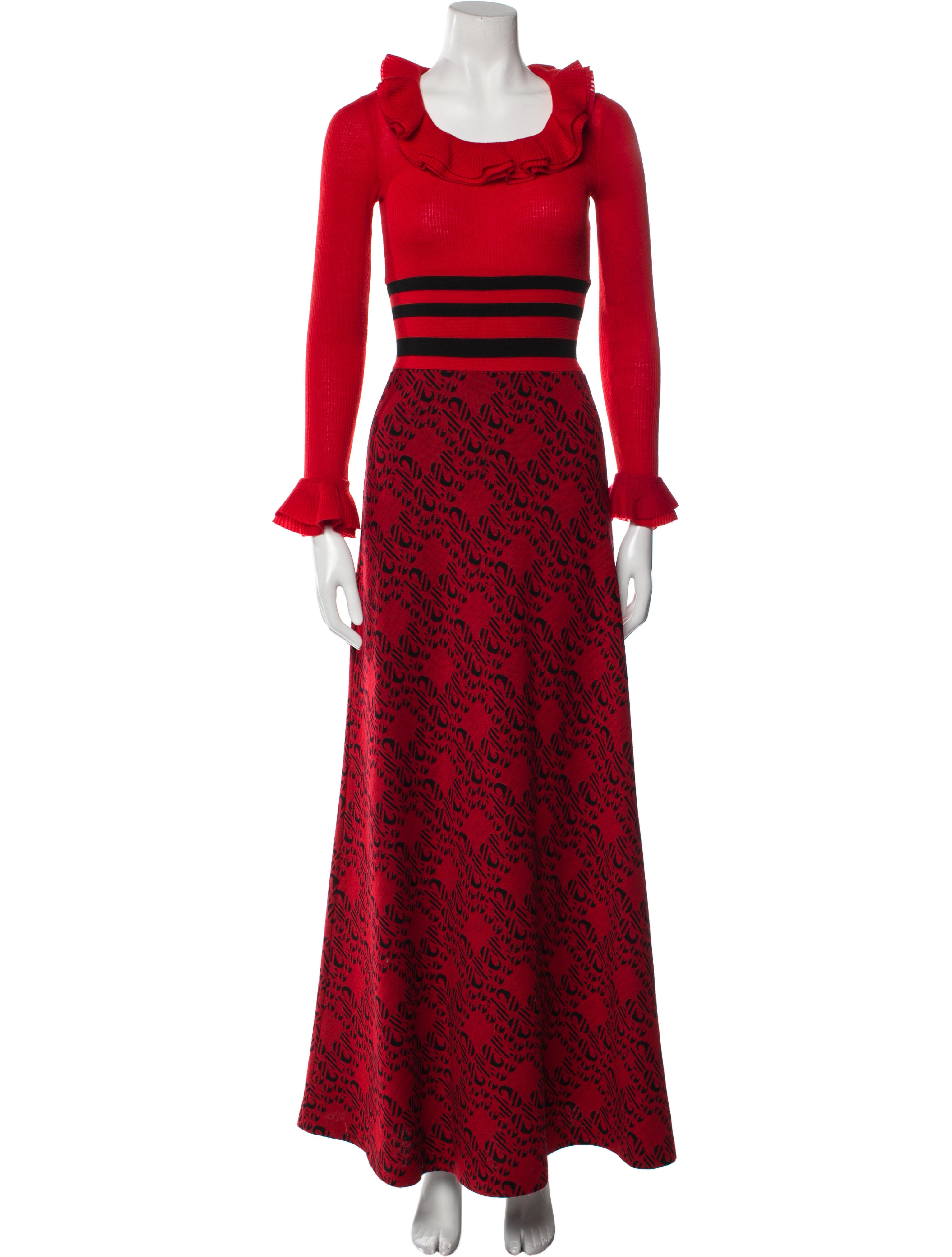 Crissa Linea Italiana Vintage Long Dress - Red Dresses, Clothing ...