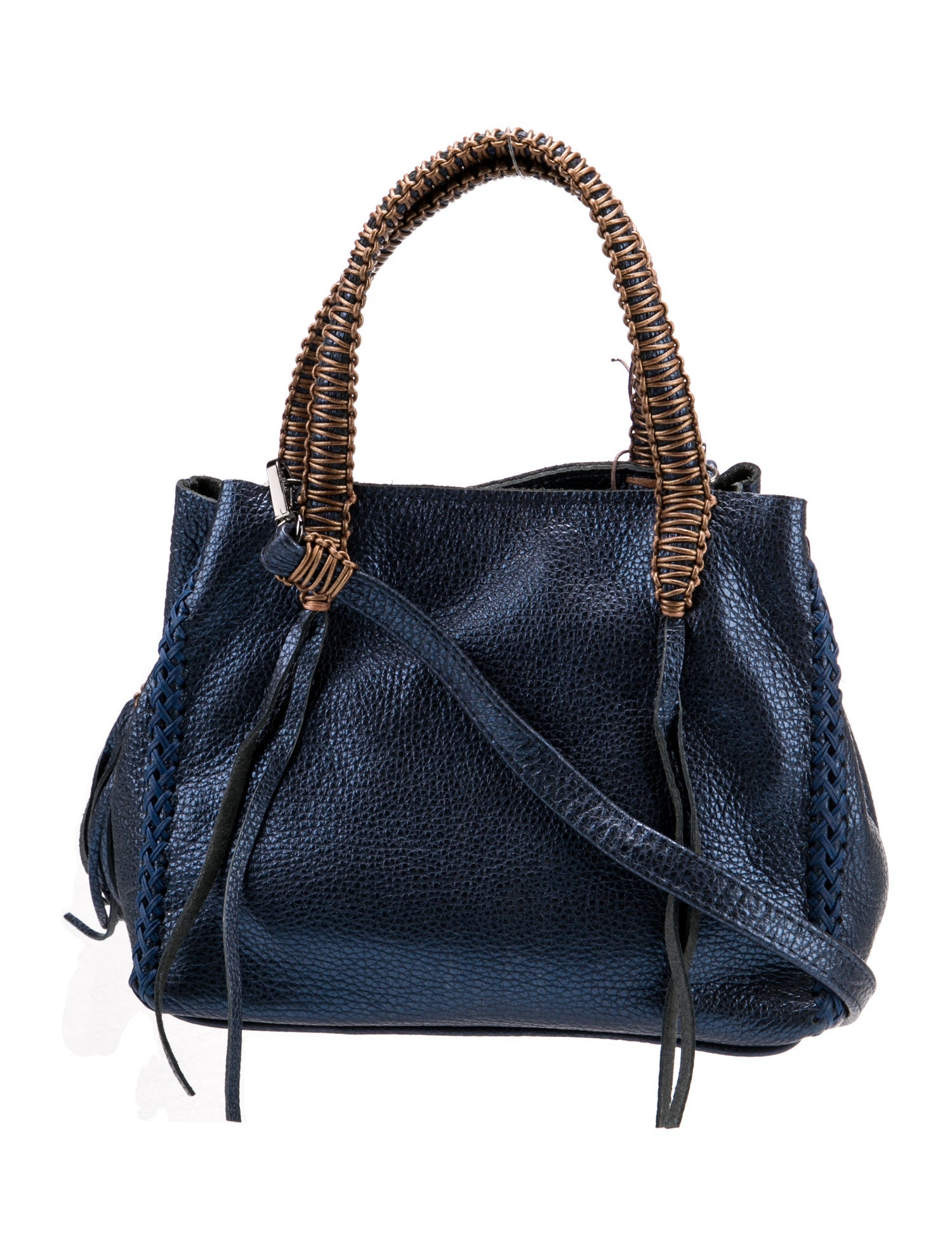 Callista Leather Tassel Handle Bag - Blue Handle Bags, Handbags ...