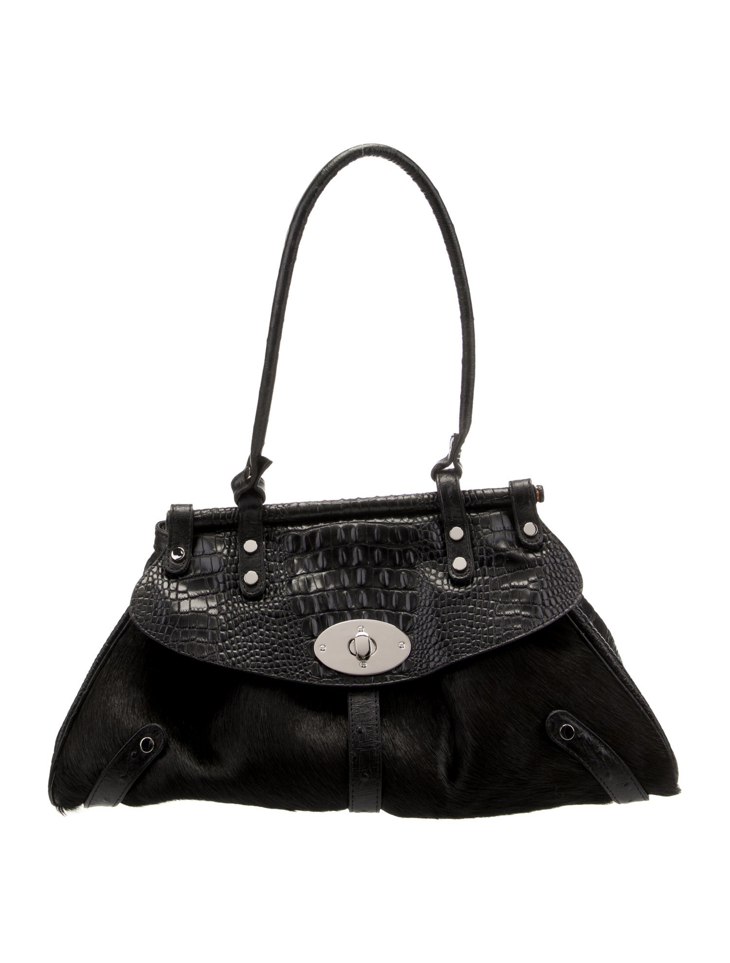 Cleo & Patek Crocodile Shoulder Bag - Black Shoulder Bags, Handbags ...
