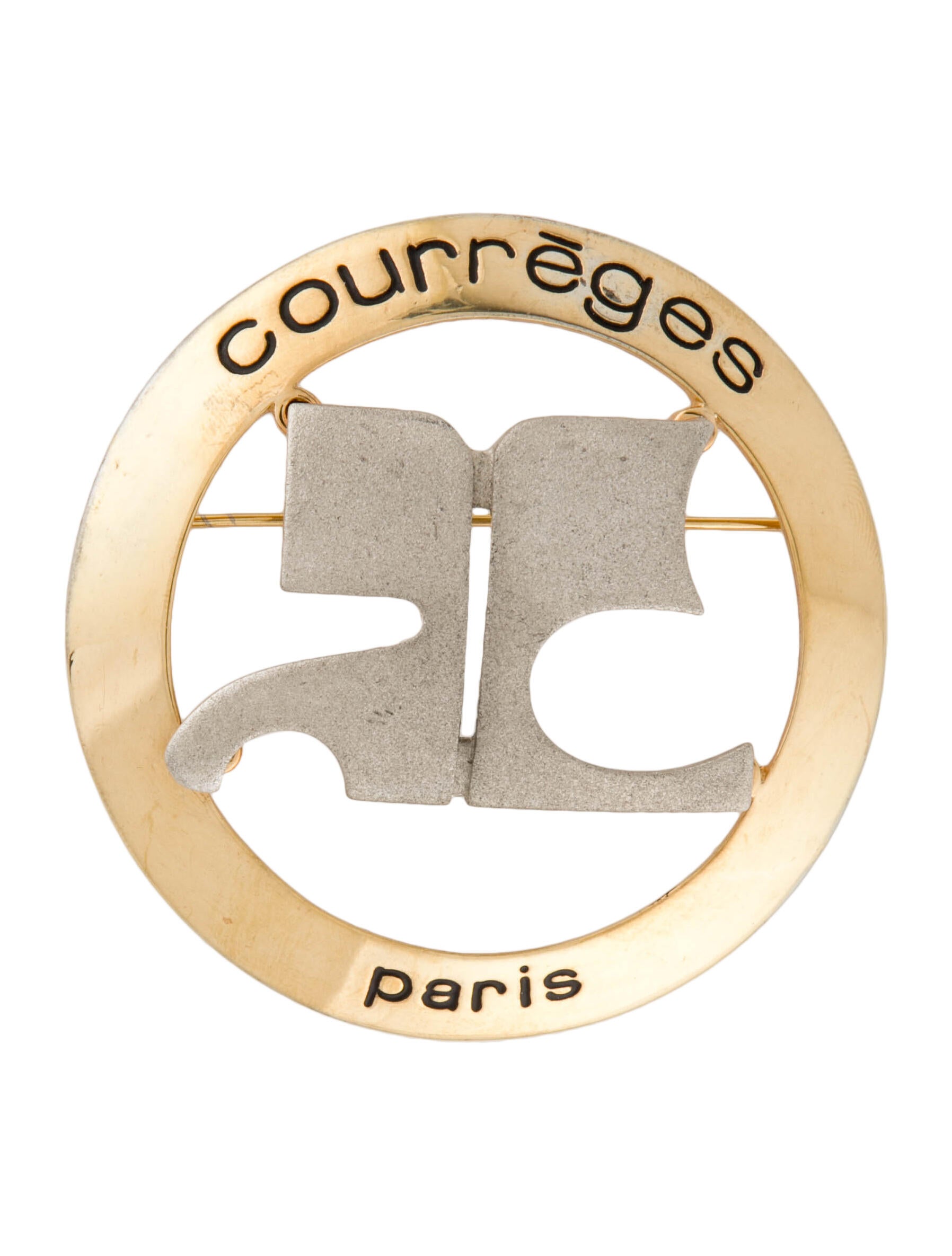 Courrèges Logo Pin - Gold-Tone Metal Pin, Brooches - WCOUR24016 | The ...