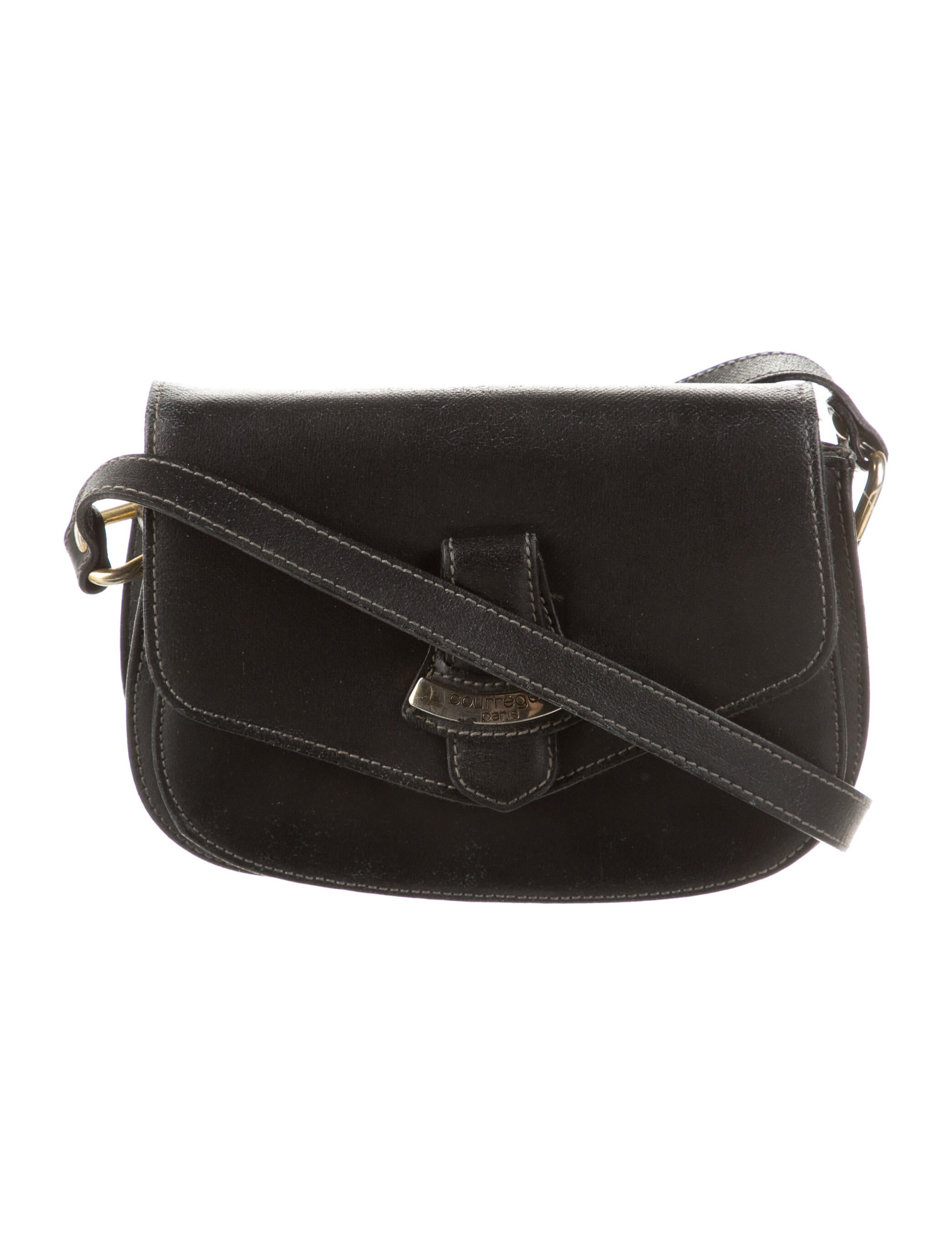 Courrèges Leather Shoulder Bag - Black Shoulder Bags, Handbags ...