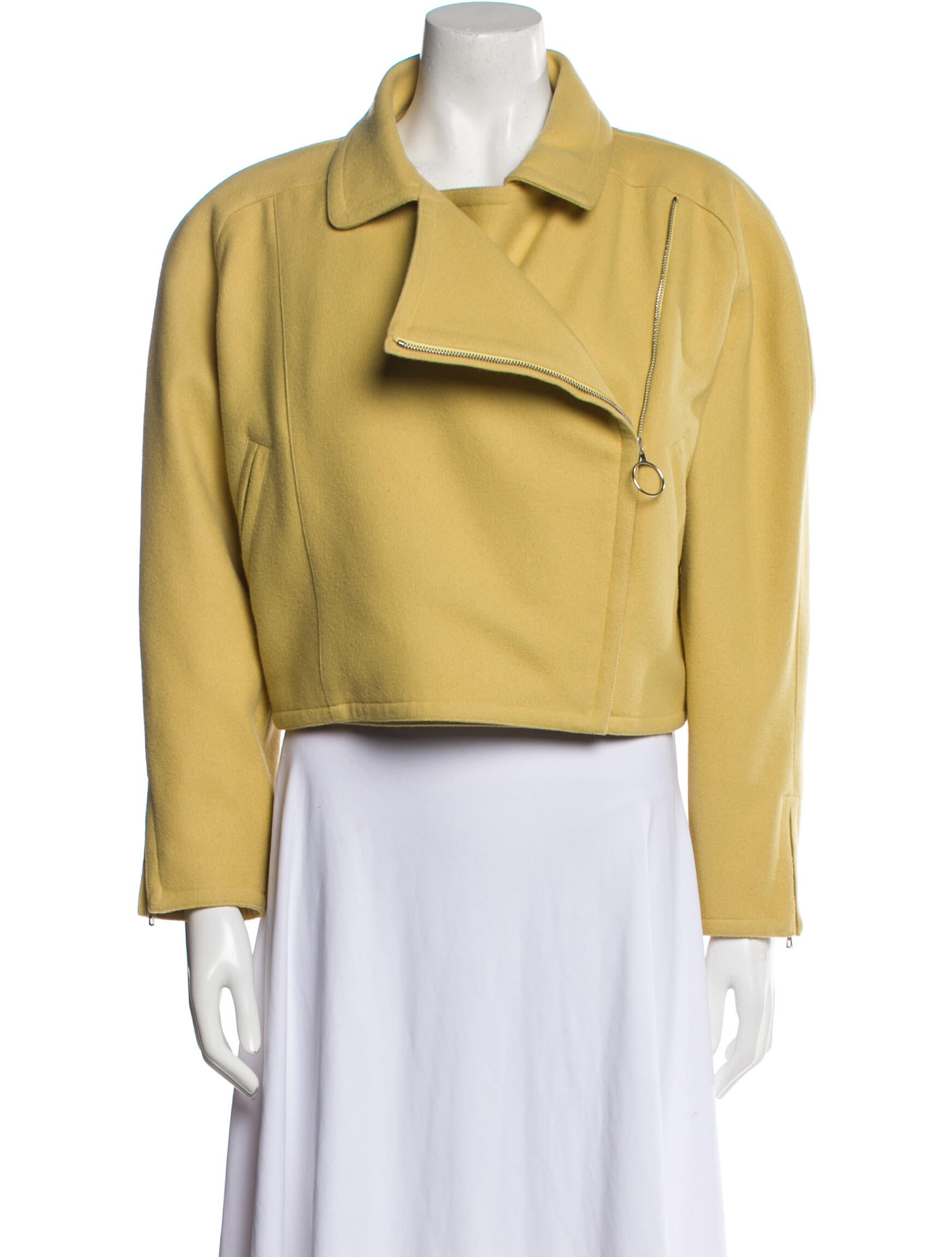 Courrèges Vintage 1980's Biker Jacket - Yellow Jackets, Clothing ...