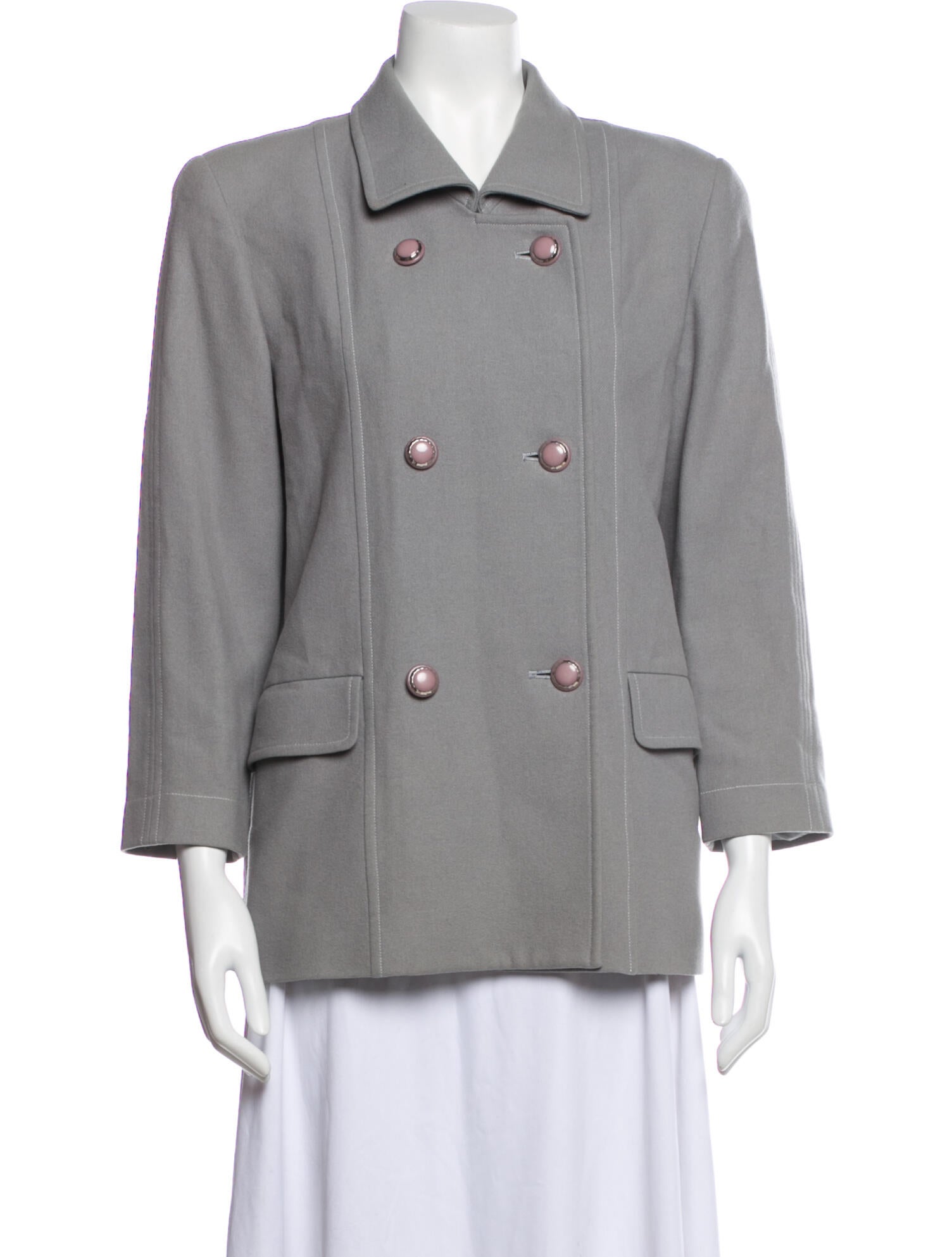 Courrèges Peacoat - Grey Coats, Clothing - WCOUR25925 | The RealReal