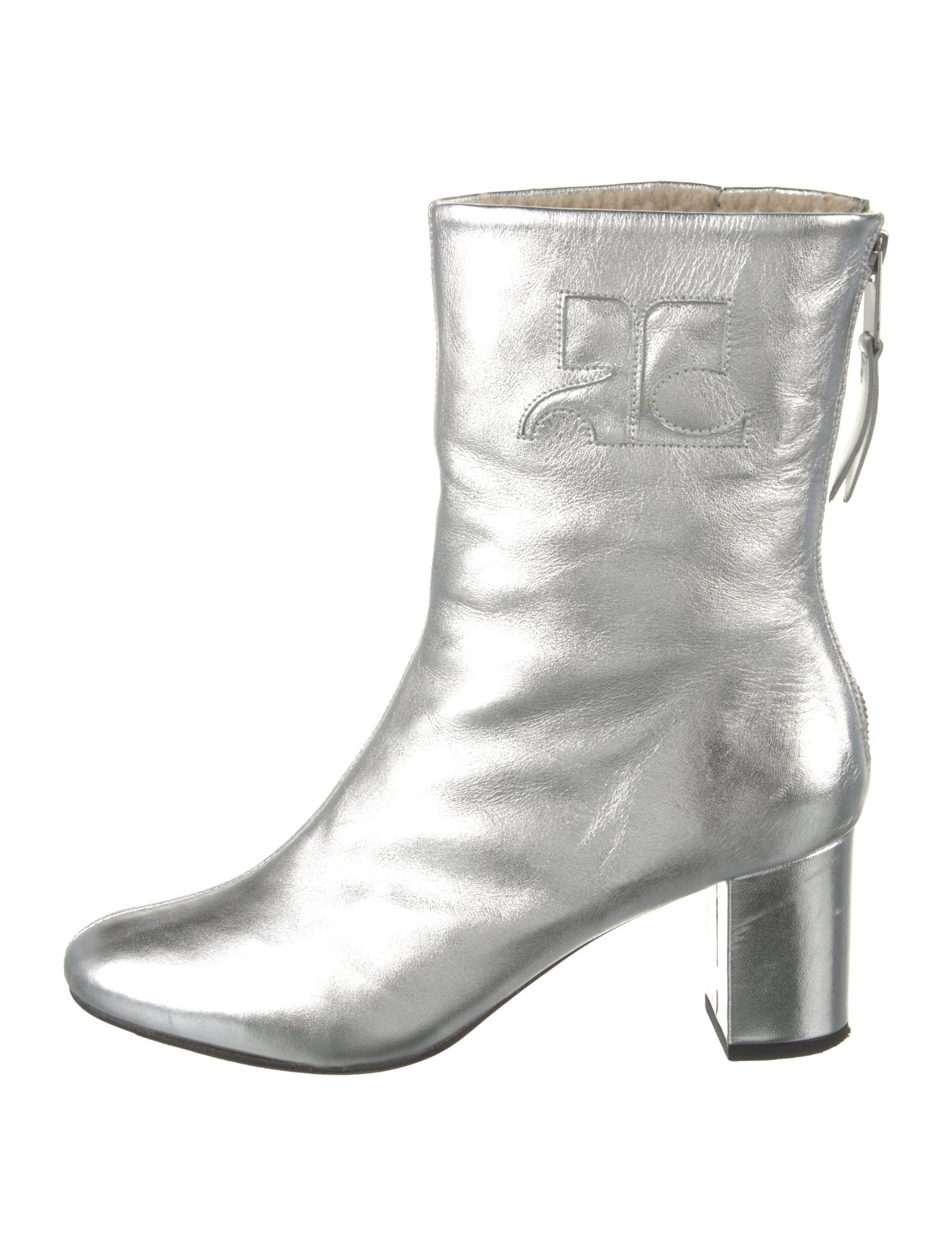 Courrèges Leather Boots - Silver Boots, Shoes - WCOUR25996 | The RealReal