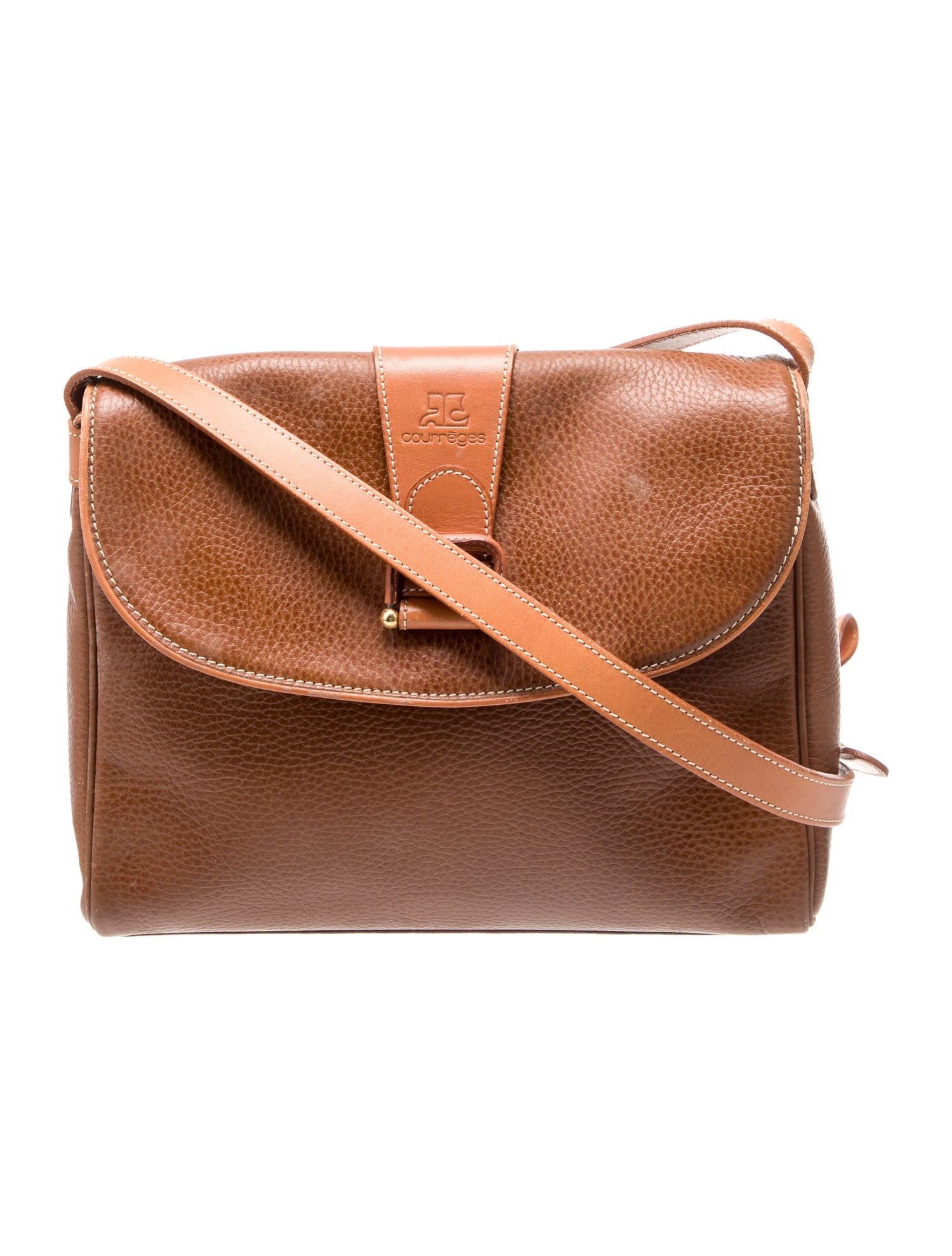 Courrèges Leather Crossbody Bag - Brown Crossbody Bags, Handbags ...