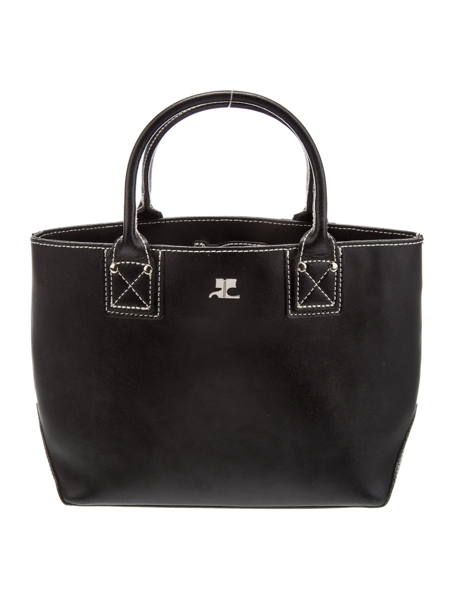 Courrèges Leather Tote - Black Totes, Handbags - WCOUR29563 | The RealReal